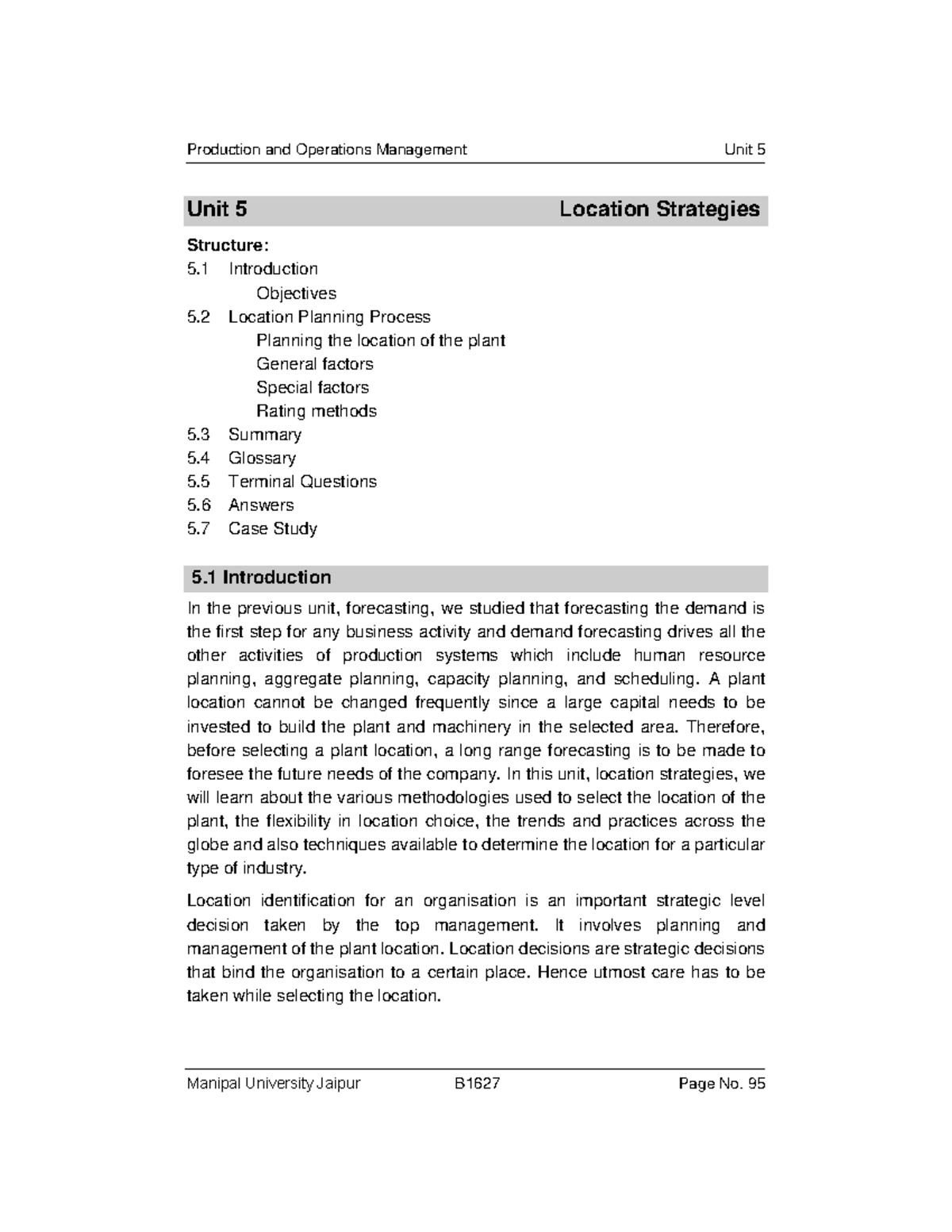 Unit 5 Location Strategies - Unit 5 Location Strategies Structure: 5 Introduction Objectives 5 ...
