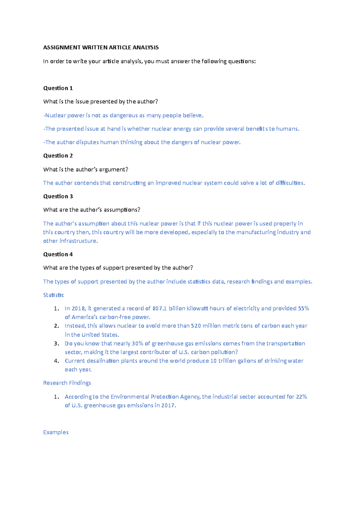 Assignment Written Article Analysis - ASSIGNMENT WRITTEN ARTICLE ...