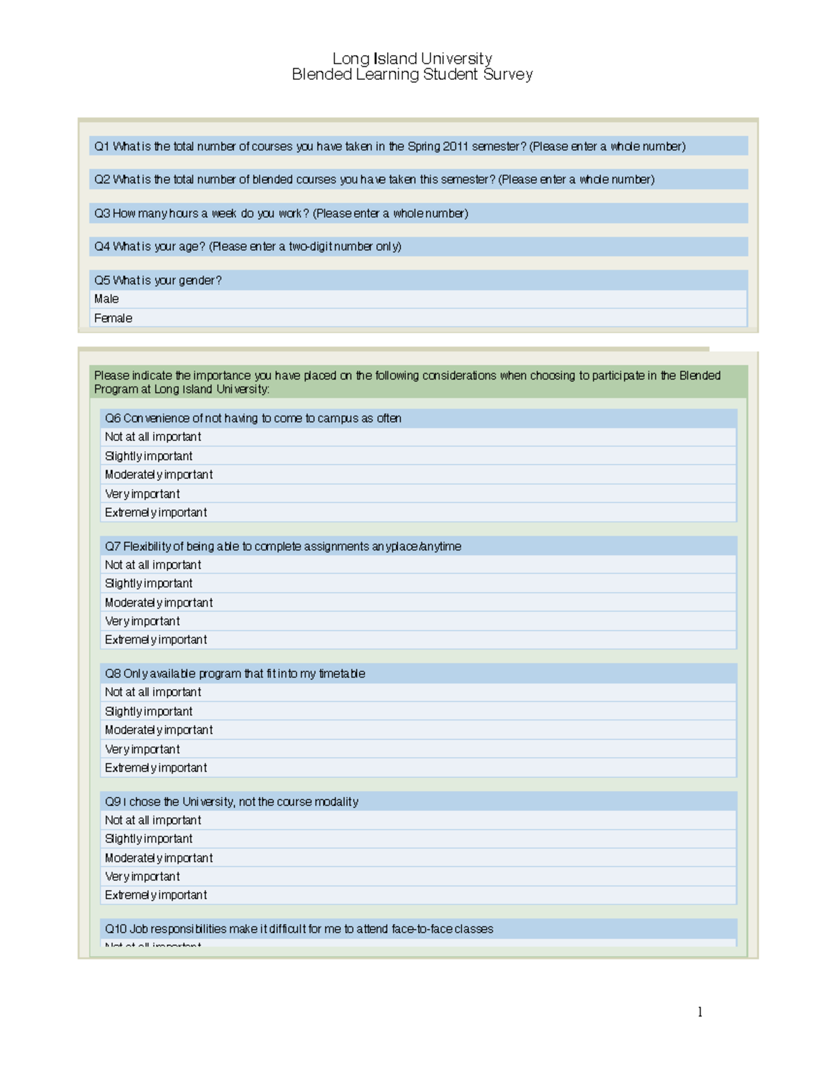 Blended Learning Student Survey - . .? Q13 Other students in this ...