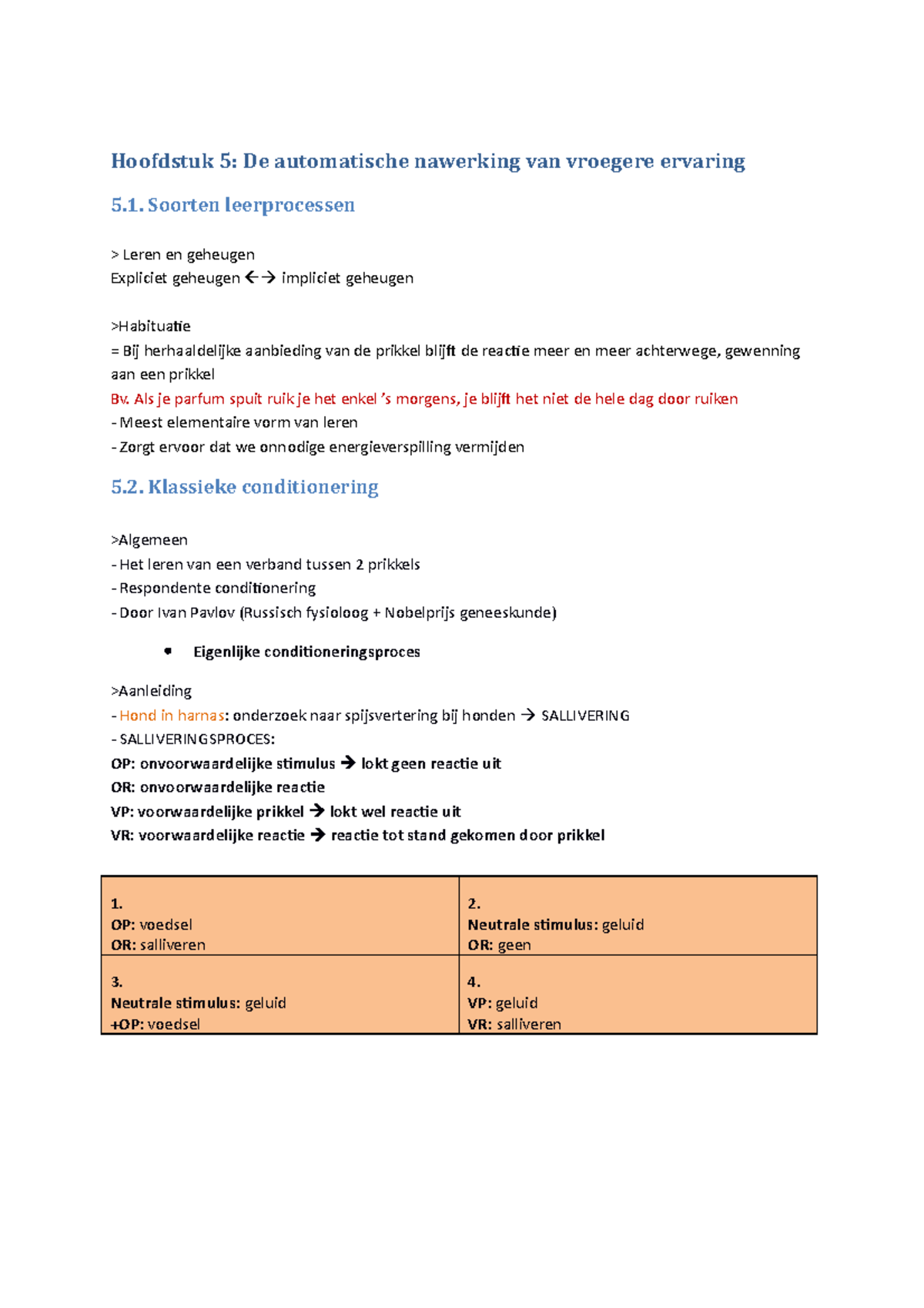 Samenvatting - De automatische nawerking van vroegere ervaring ...