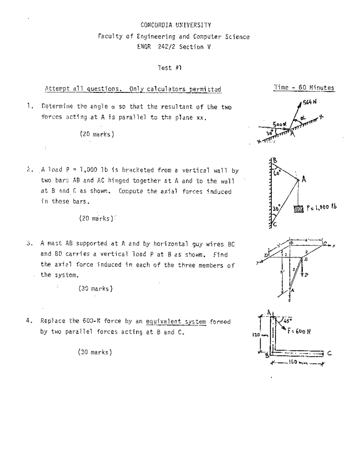 Exam 1 october 2012, questions and answers - Test #1 - ENGR 242 - Studocu