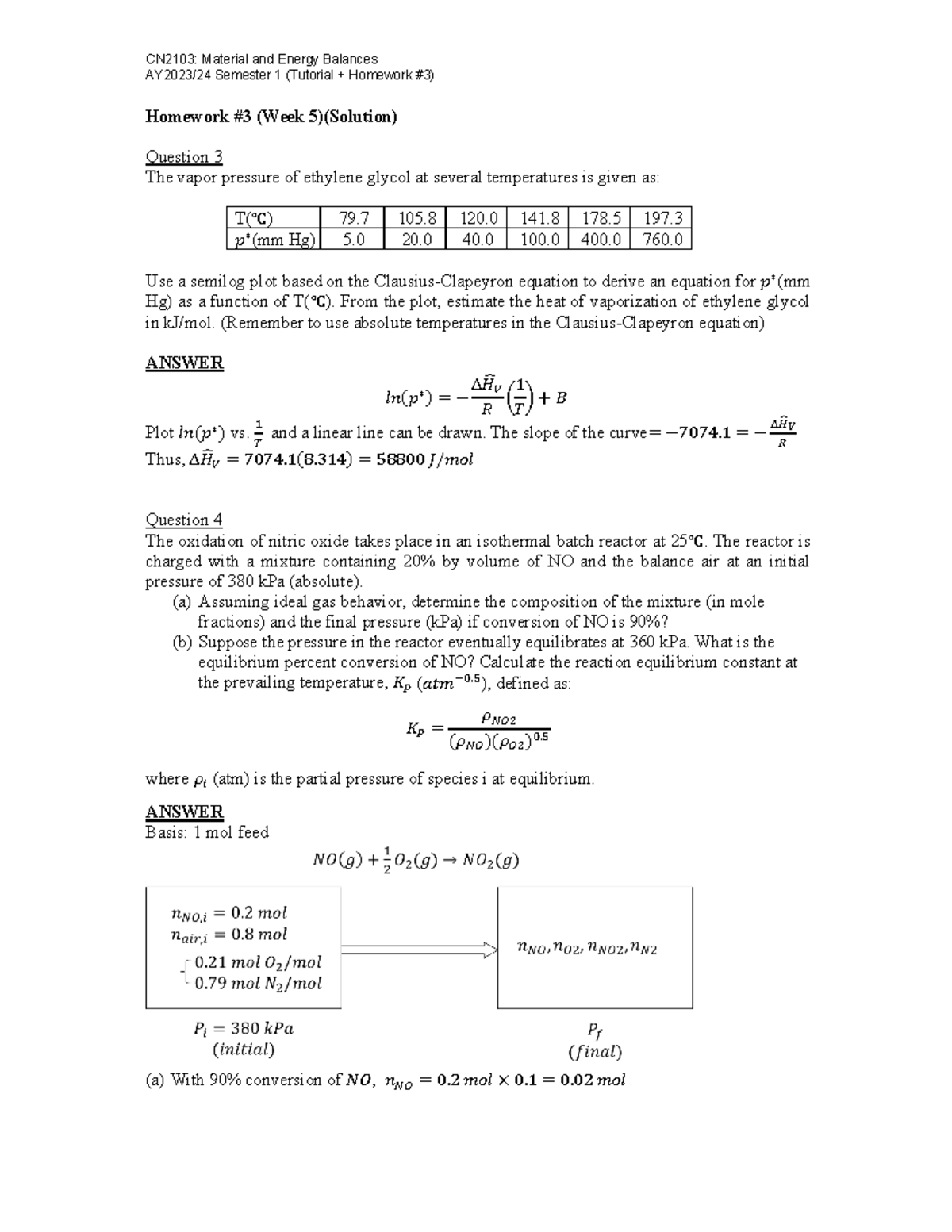 CN2103 Homework 3 (Official Solution) - AY2023/24 Semester 1 (Tutorial + Homework #3) Homework ...