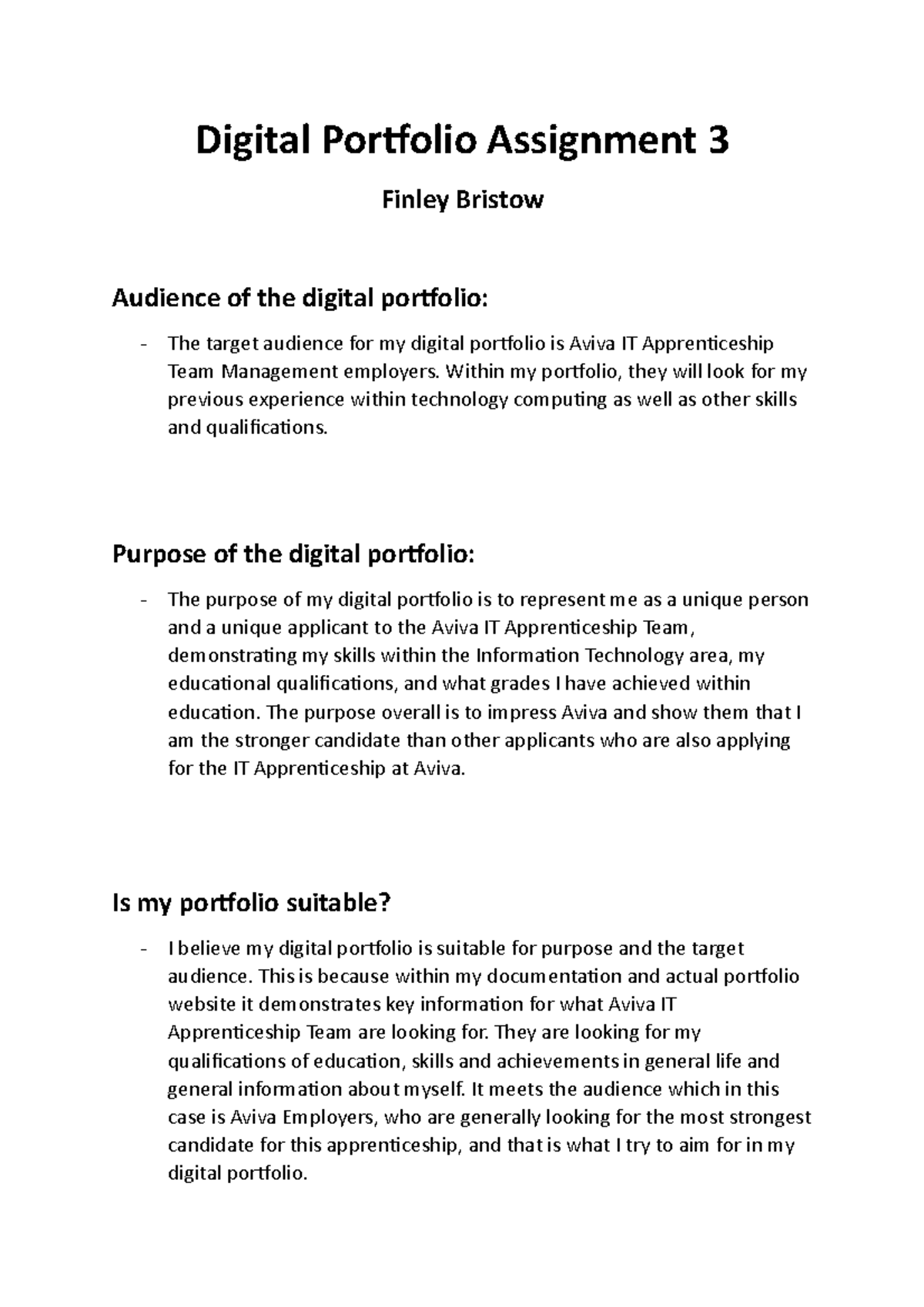 Digital Portfolio 3 assignment - Within my portfolio, they will look ...