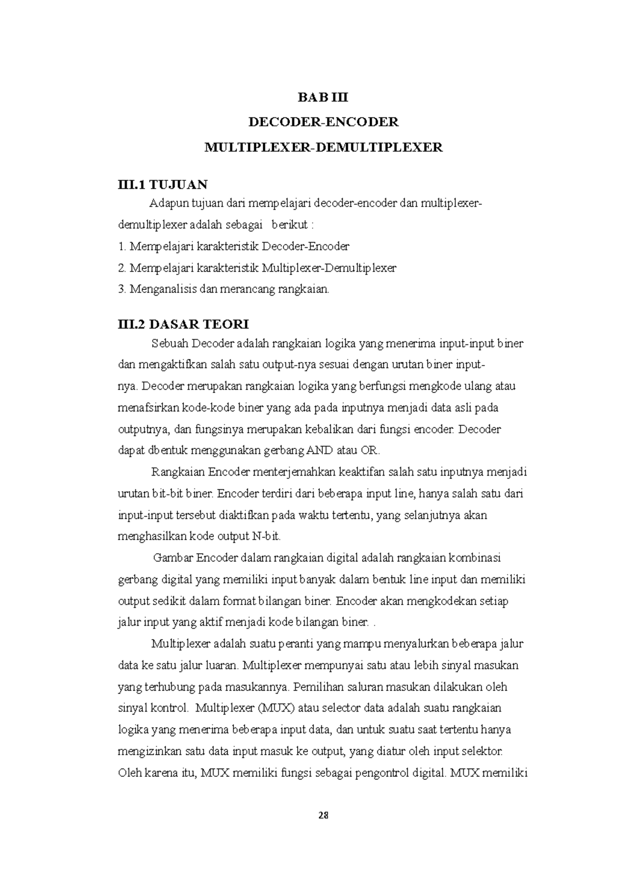 BAB III YG BNR - BAB III YG BNR - BAB III DECODER-ENCODER MULTIPLEXER ...
