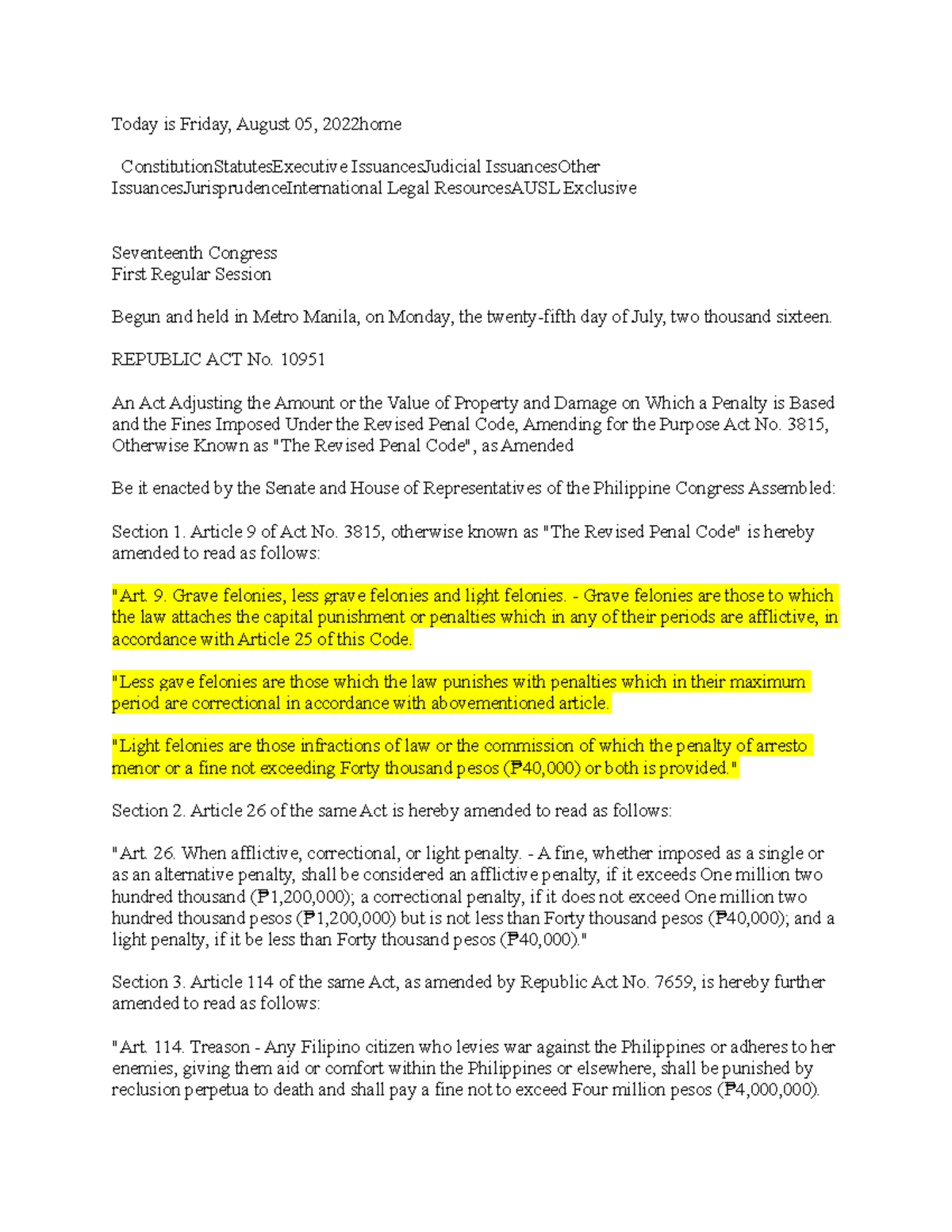 Amendments TO RPC - Today is Friday, August 05, 2022home ...