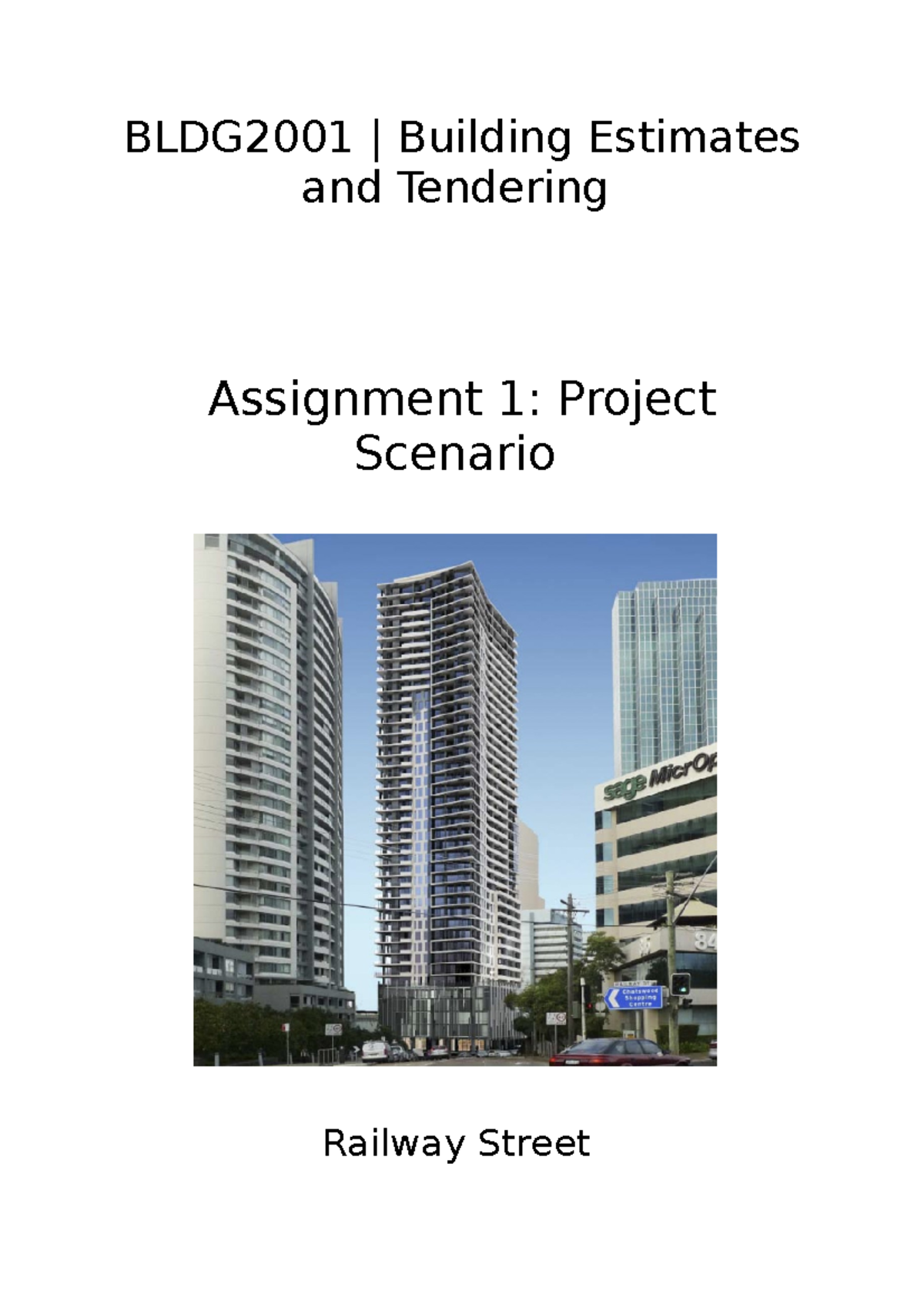Building Estimates and Tendering Assignment 1 Project Scenario ...
