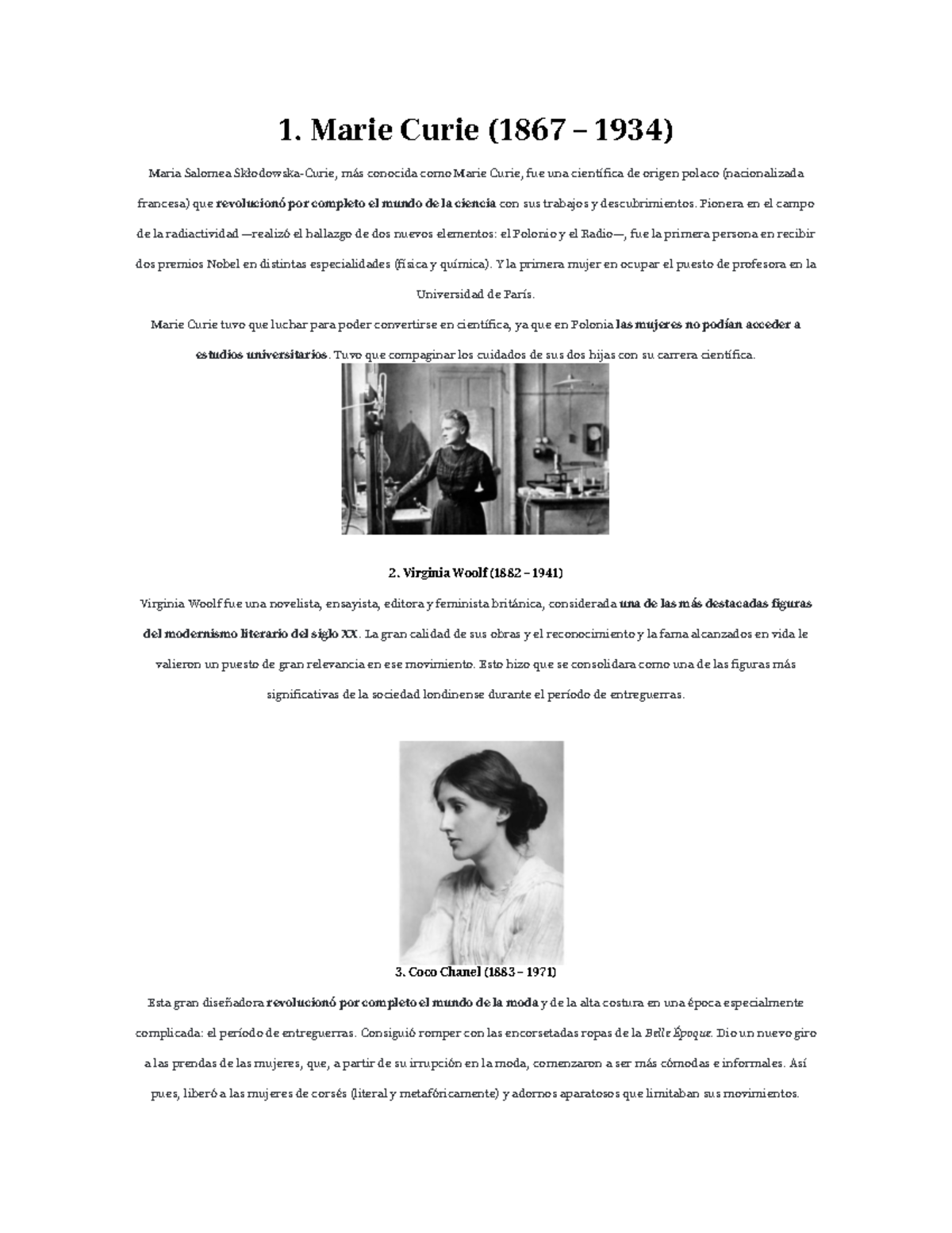 1 - documento - 1. Marie Curie (1867 – 1934) Maria Salomea Skłodowska ...