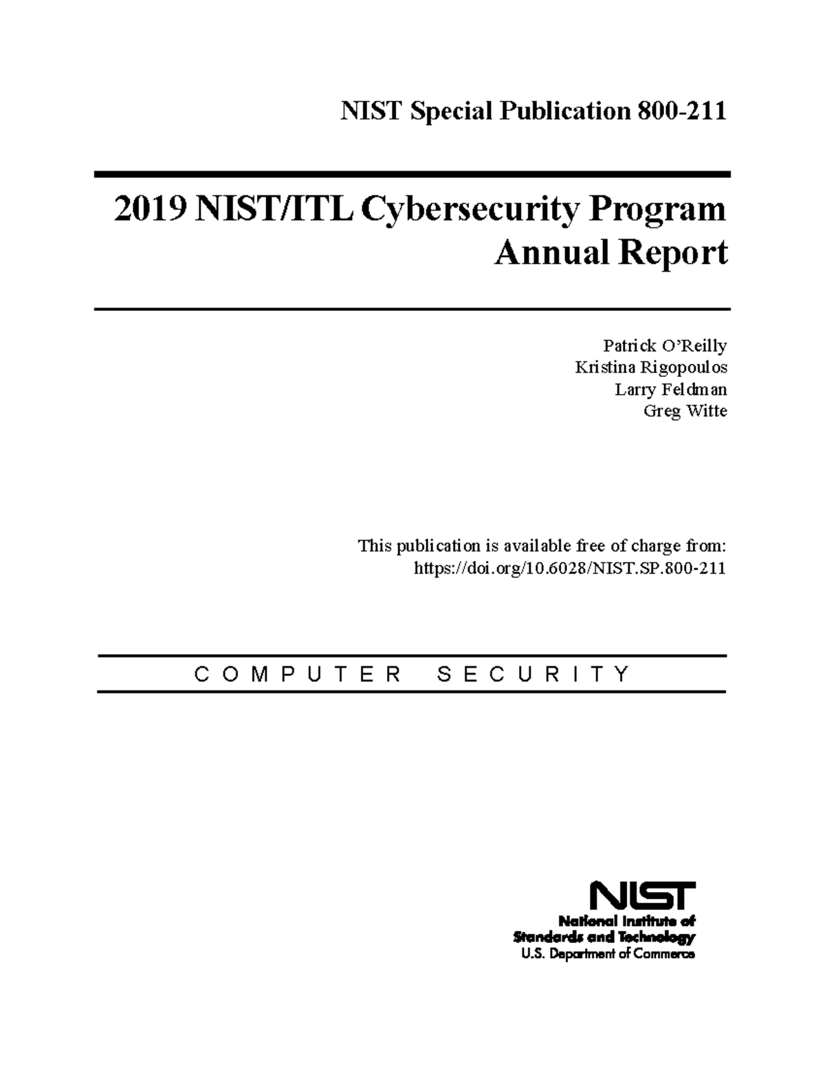 NIST - NIST Cybersecurity Program Report (2019) - NIST Special ...