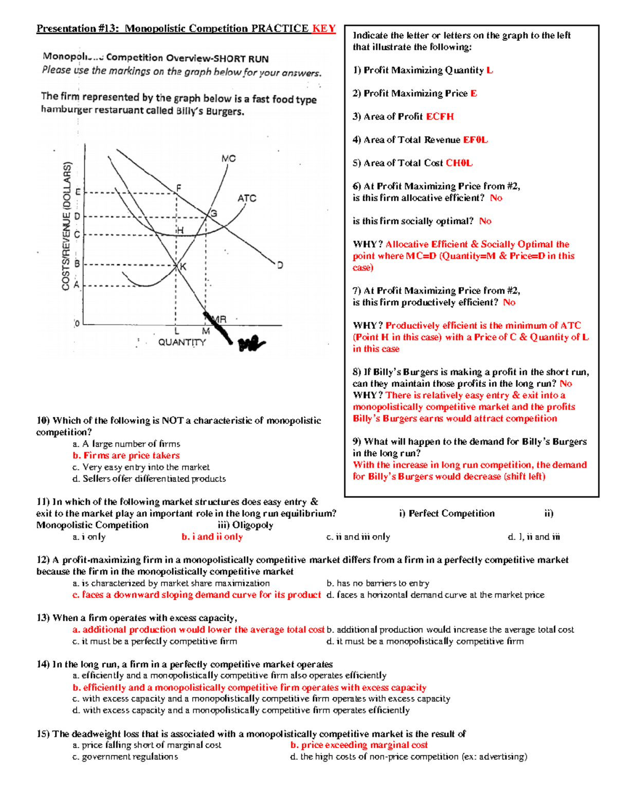 Presentation 13 Practice PE - Presentation #13: Monopolistic ...