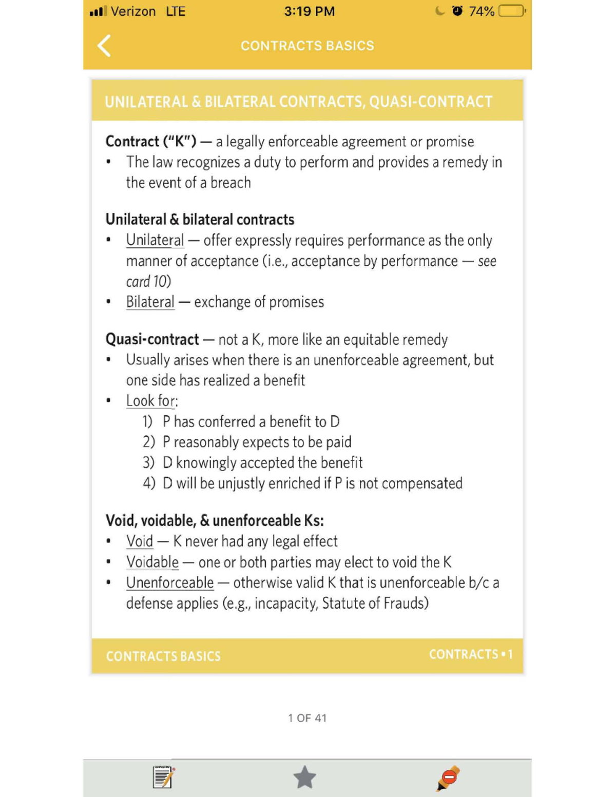 Critical Pass Flashcards - Contracts - • :. Contract (ilK") - a legally enforceable agreement ...