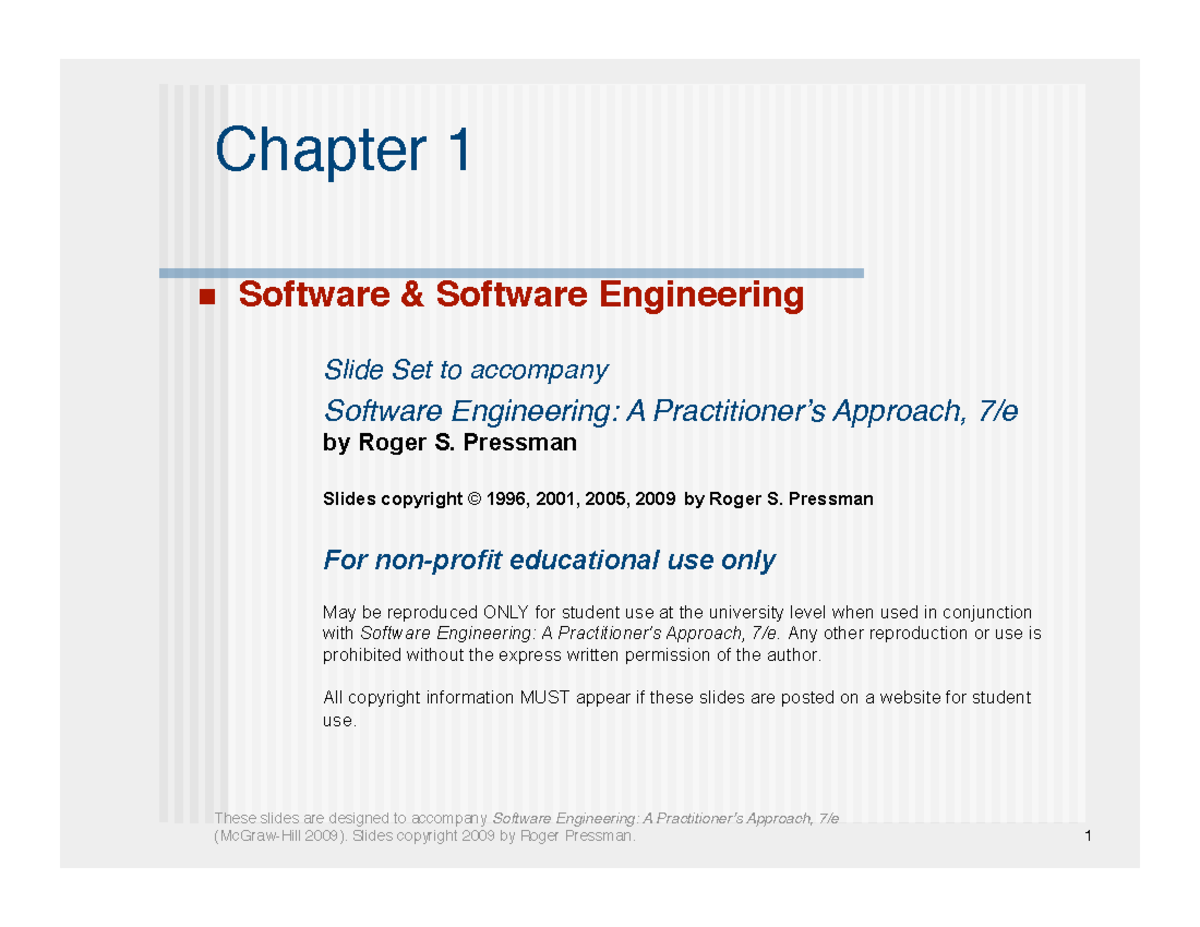 Ch01 - notes - These slides are designed to accompany Software ...