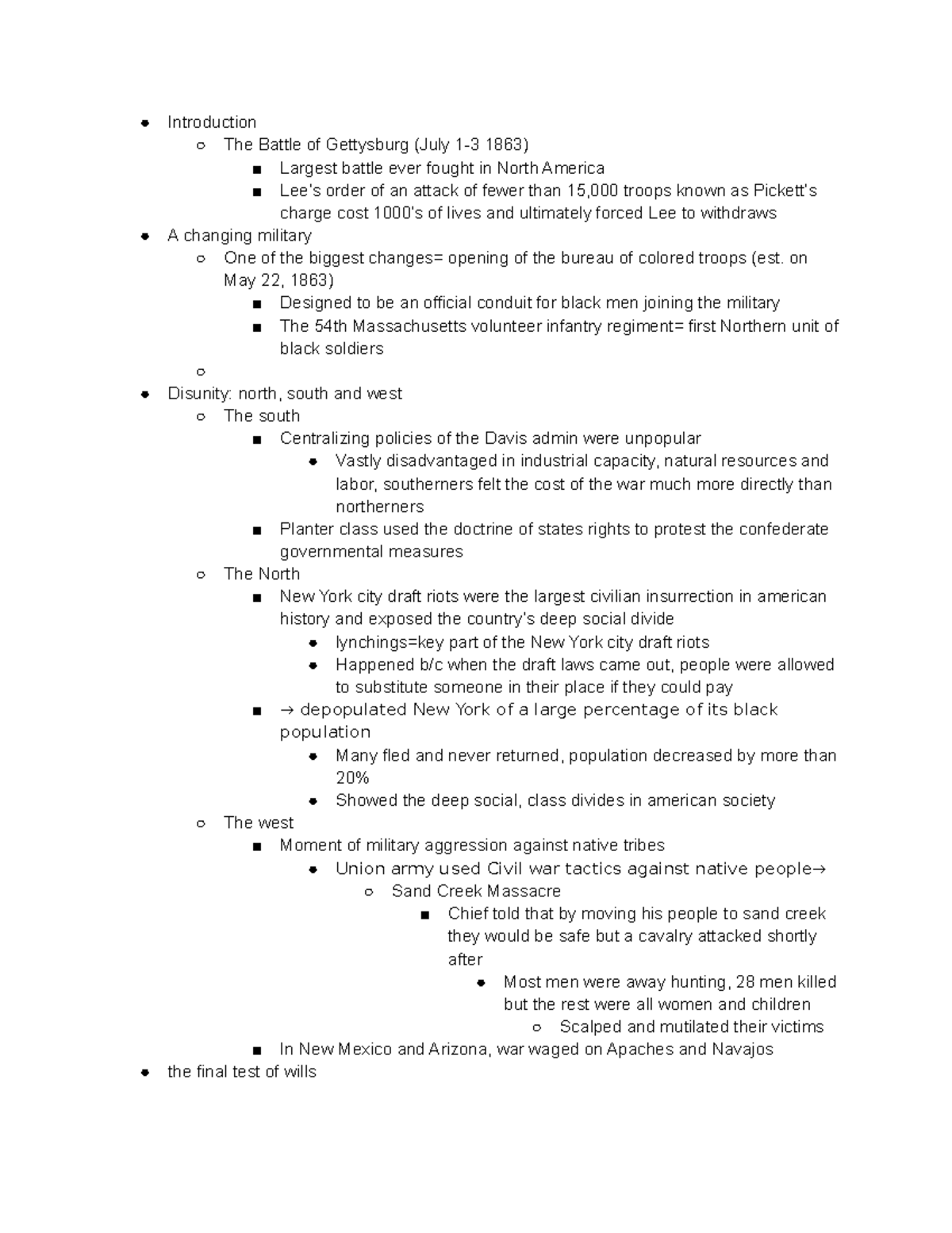 12-4 hist111 lecture notes - Introduction The Battle of Gettysburg ...