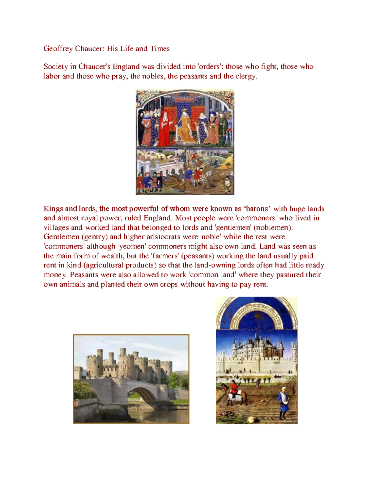 Chaucer - Life and Times - Geoffrey Chaucer: His Life and Times Society ...