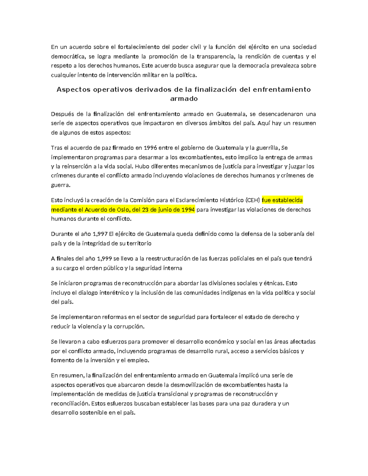 Resumen para exponer - En un acuerdo sobre el fortalecimiento del poder ...