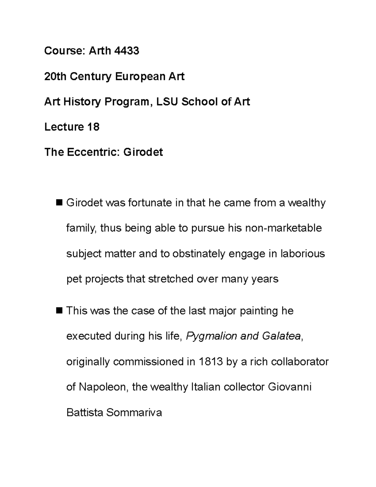 Pygmalion and Galatea - Transcription class notes for ARTH 4433 ...