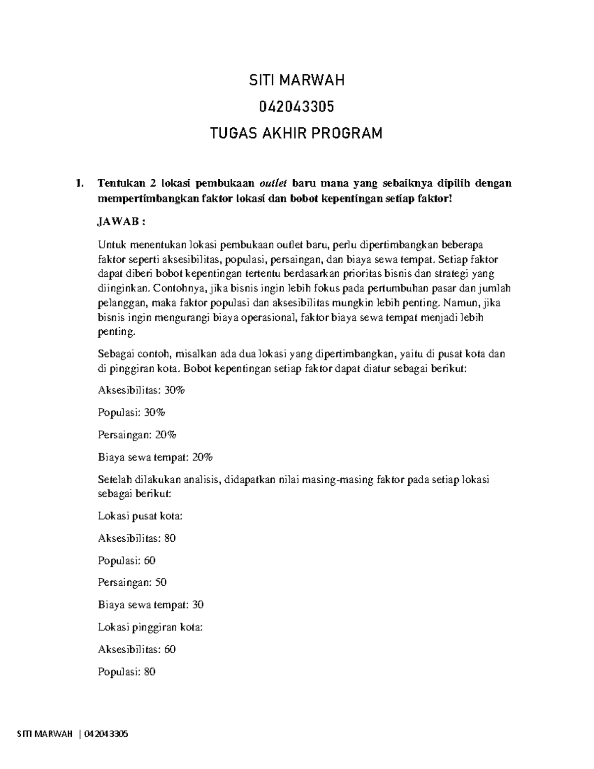 Tugas 1 Tugas Akhir Program - 042043305 - SITI MARWAH | 042043305 SITI ...