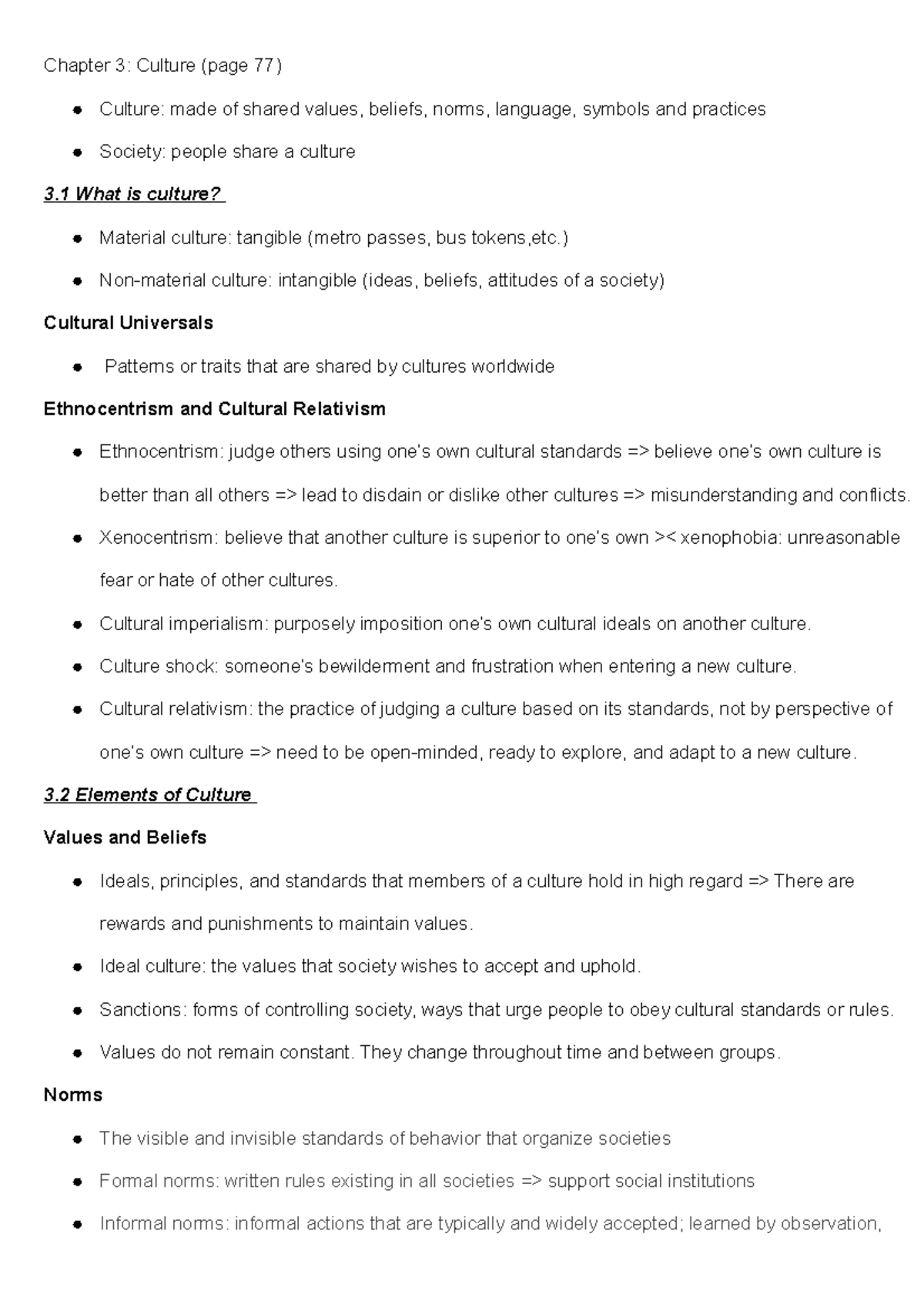 SOC100-Rea3-Ho Nguyen - Chapter 3: Culture (page 77) Culture: made of ...