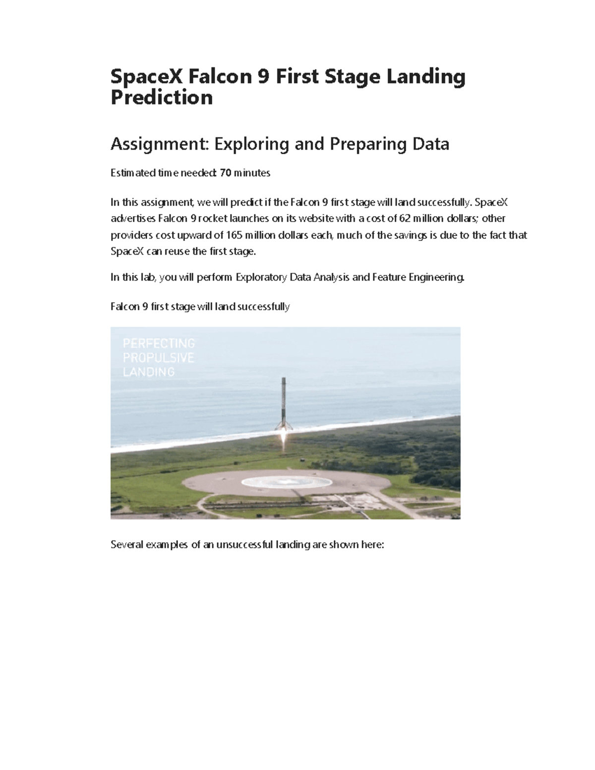 Exploring and Preparing Data - SpaceX Falcon 9 First Stage Landing Prediction Assignment ...