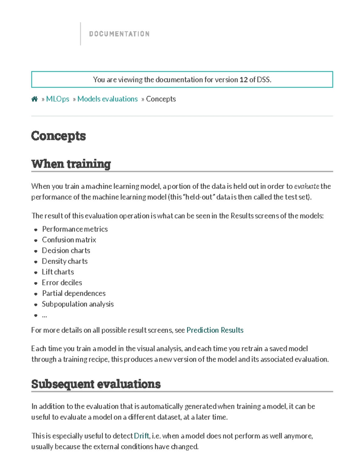 Concepts — Dataiku Dss 12 Documentation You Are Viewing The Documentation For Version 12 Of