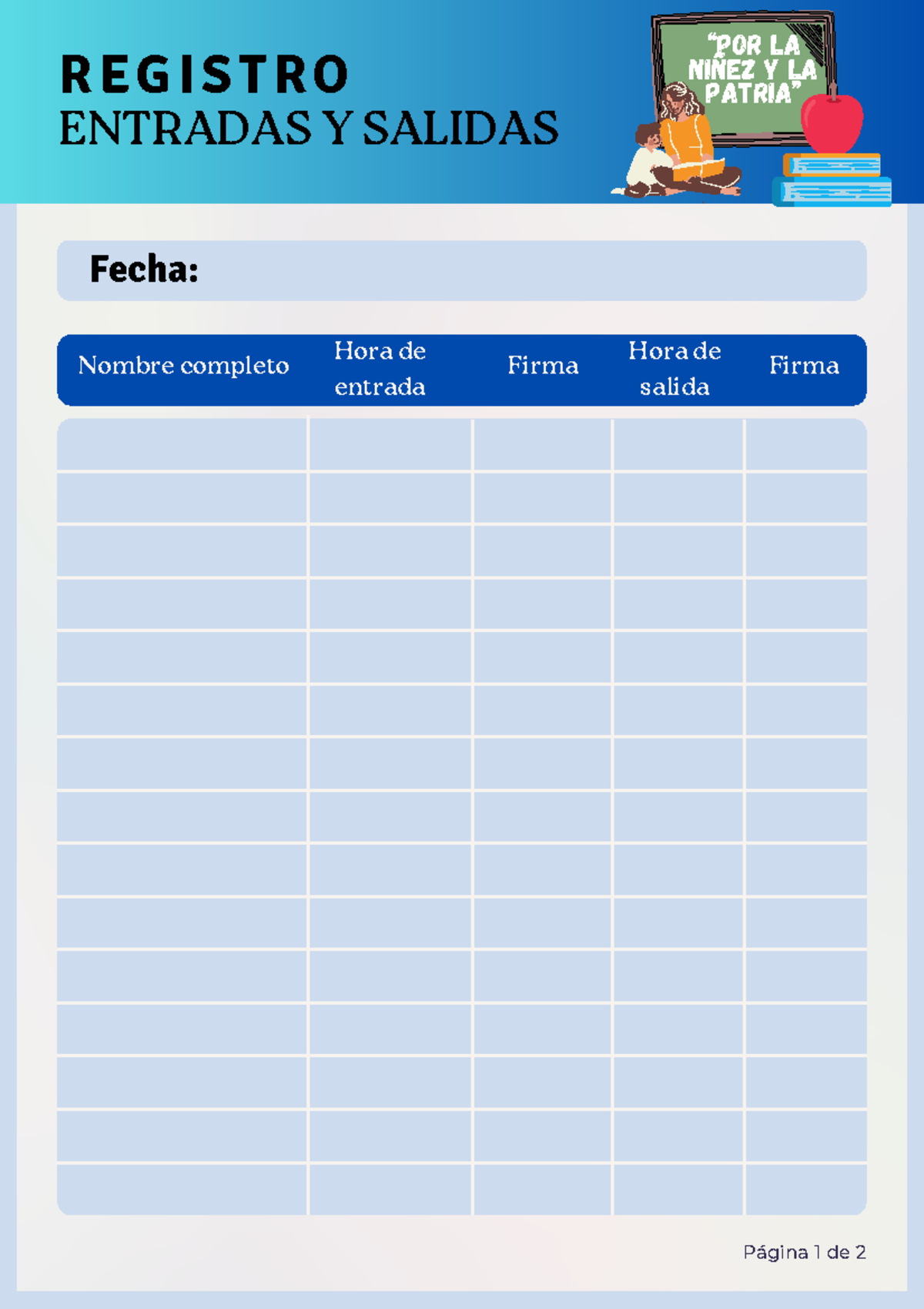 Registro de horas de entrada y salida, fichaje, control de personal de ...