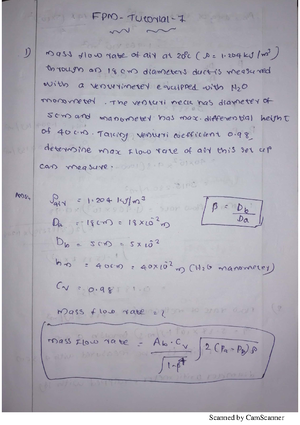 FPM mod2-1 - FPM MODULE 2 FROM TEXTBOOK - CHAPTER 4 Basic Equations of ...