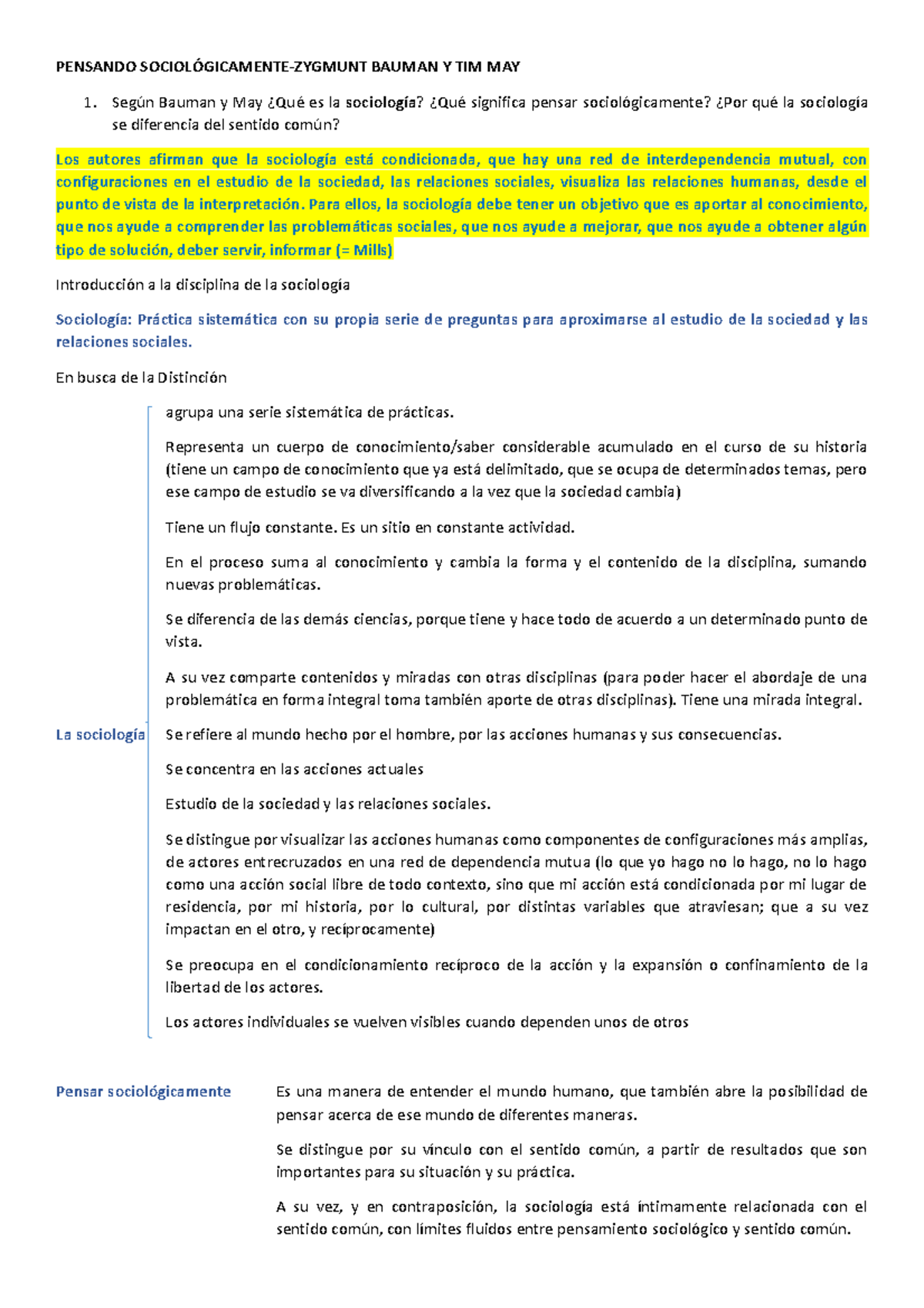 Pensando Sociológicament- Bauman Y MAY - PENSANDO SOCIOLÓGICAMENTE ...