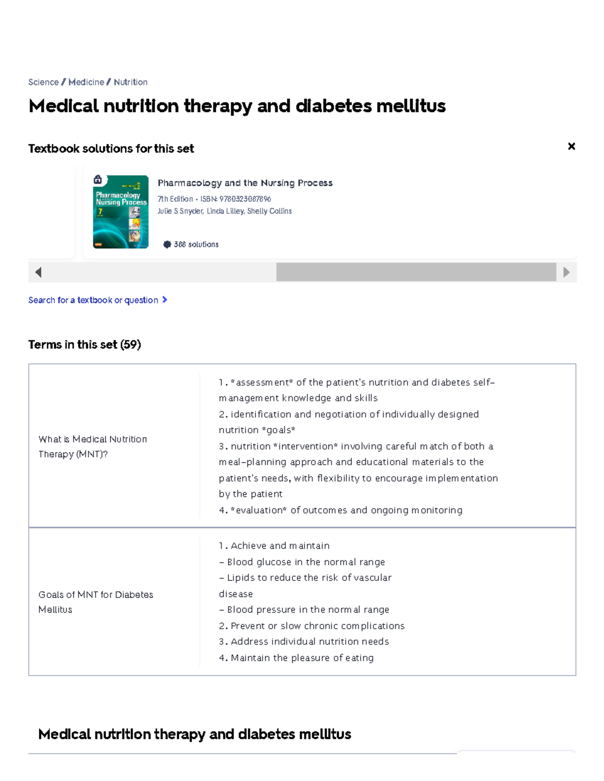 Medical nutrition therapy and diabetes mellitus Flashcards Quizlet ...
