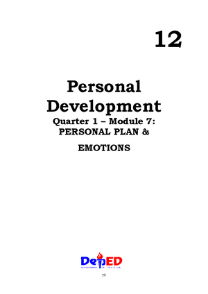 3 Q2 Perdev - Module 3 Quarter 2 Personal Development - 12 Personal Development Quarter 2 ...