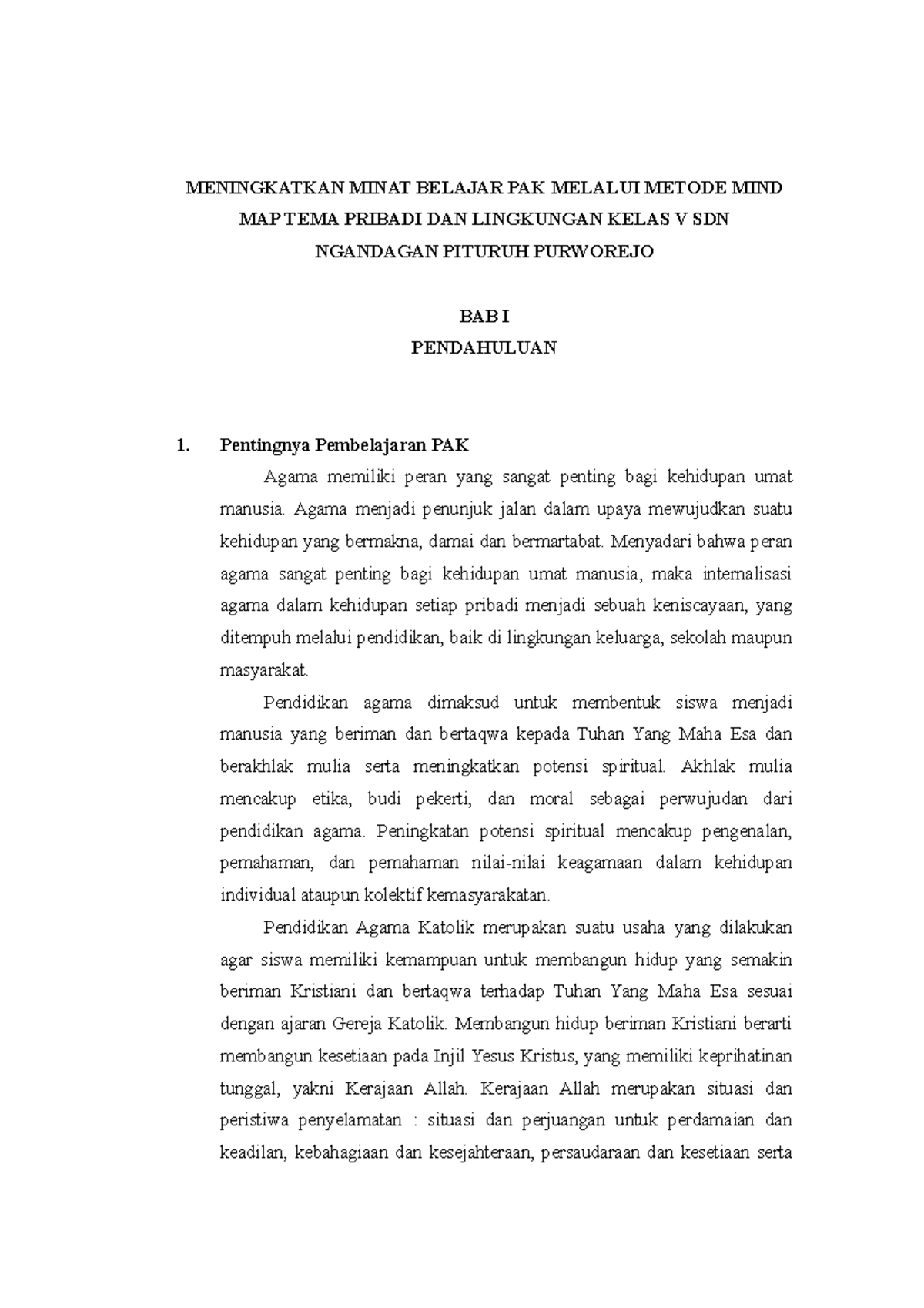 Contoh ptk untuk pelajaran agama - MENINGKATKAN MINAT BELAJAR PAK ...