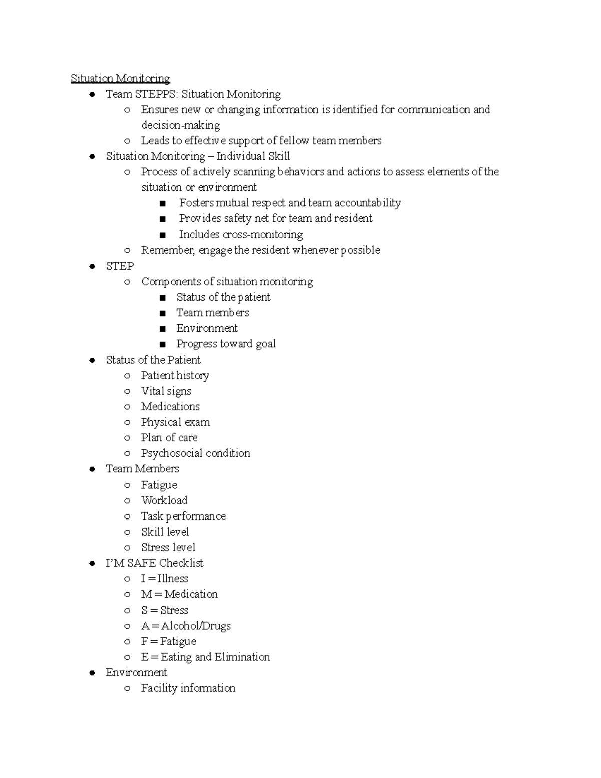 Week 9 Situation Monitoring - Situation Monitoring Team STEPPS ...