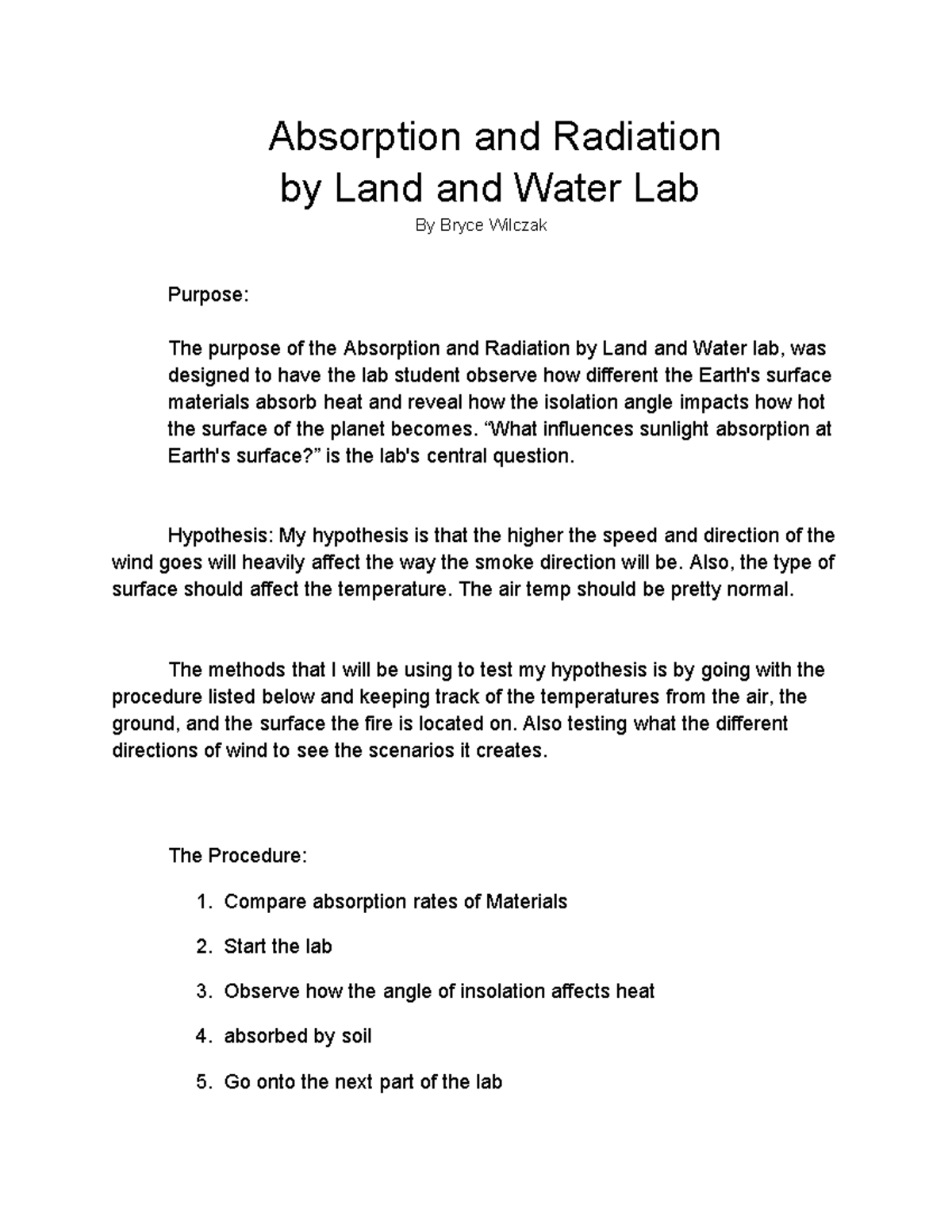 Absorption and Radiation - “What influences sunlight absorption at ...