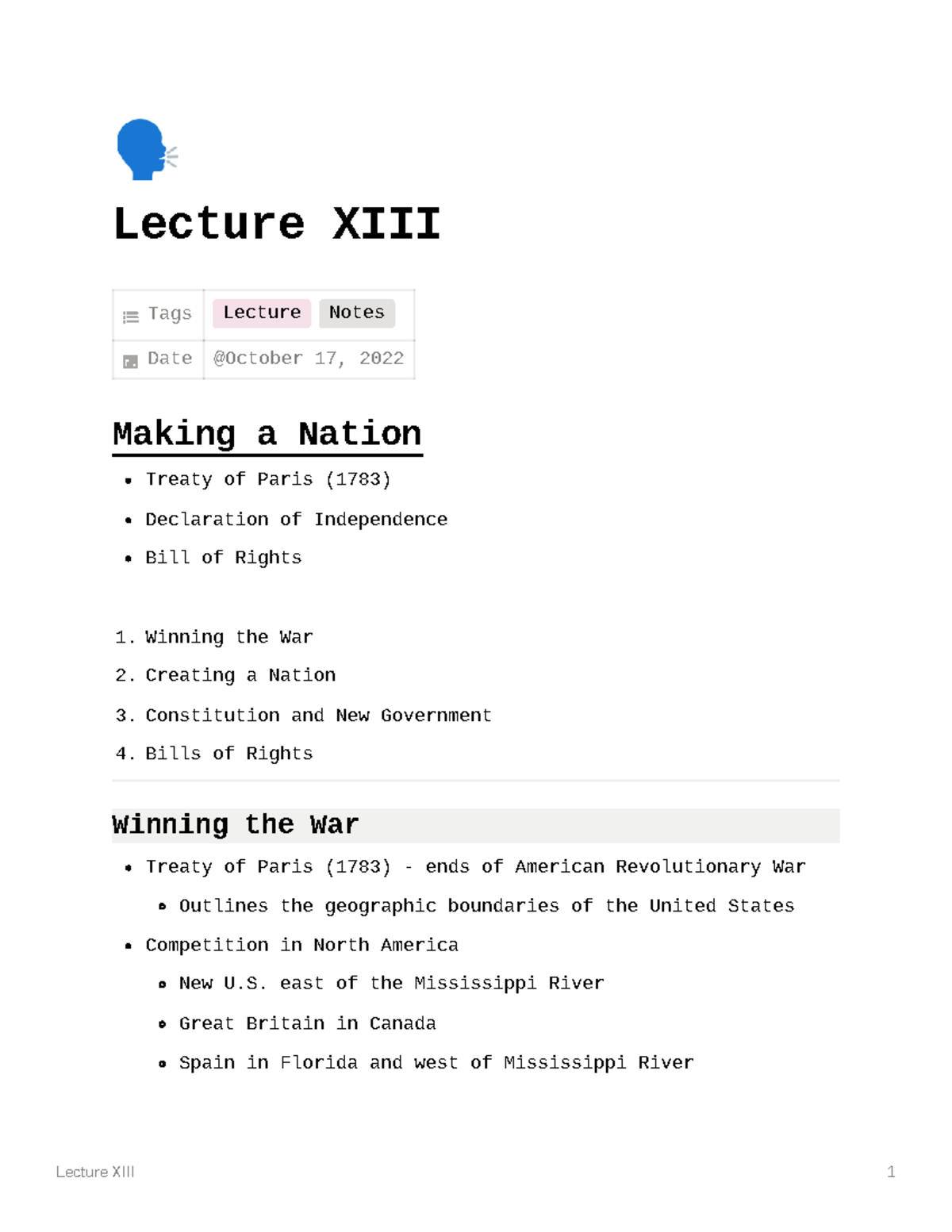 Making a Nation - Professor Kelly Hopkins Lecture Date: October 19 ...