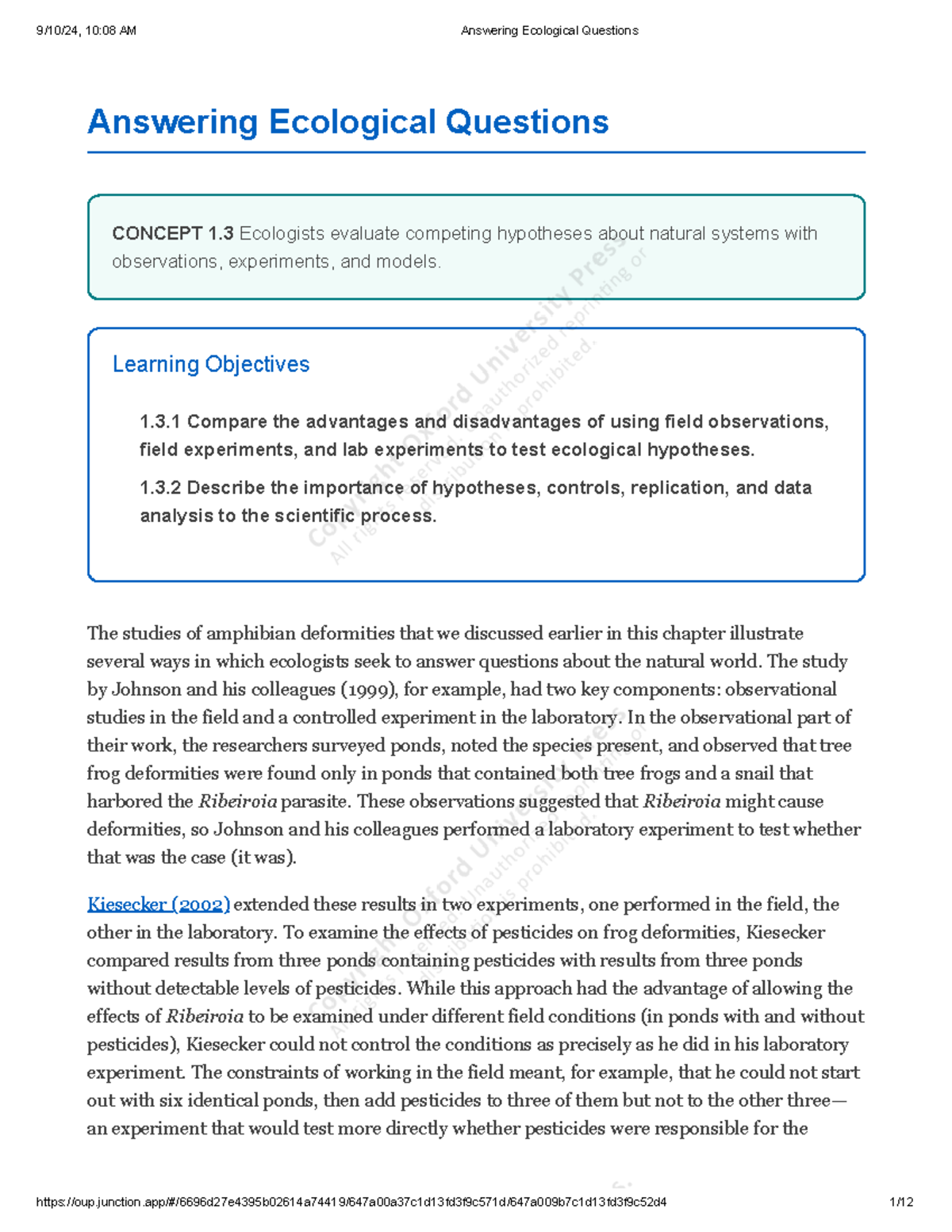 1.3 Answering Ecological Questions Oxford Insight - Answering ...