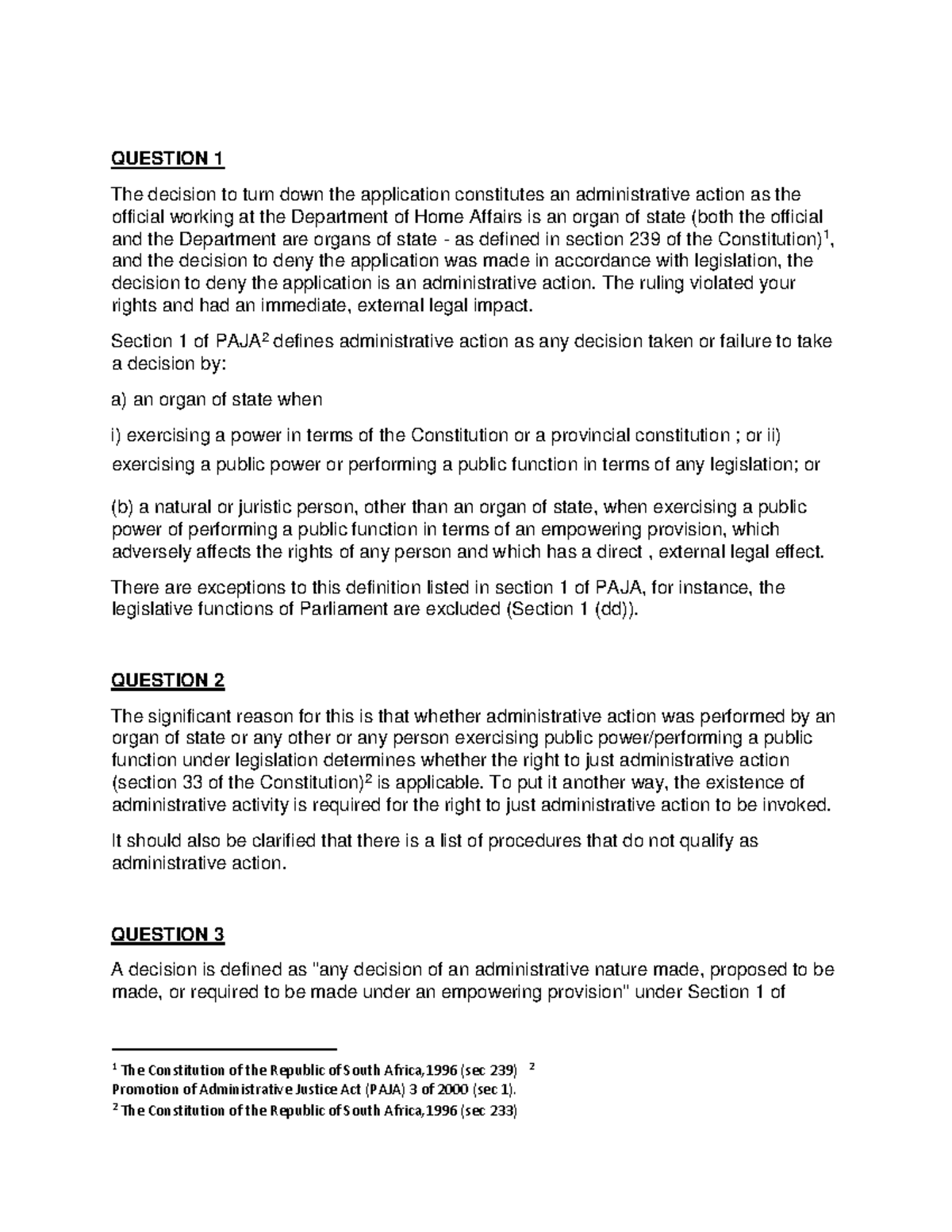 ADL 2601 Assignment 01 - QUESTION 1 The decision to turn down the ...