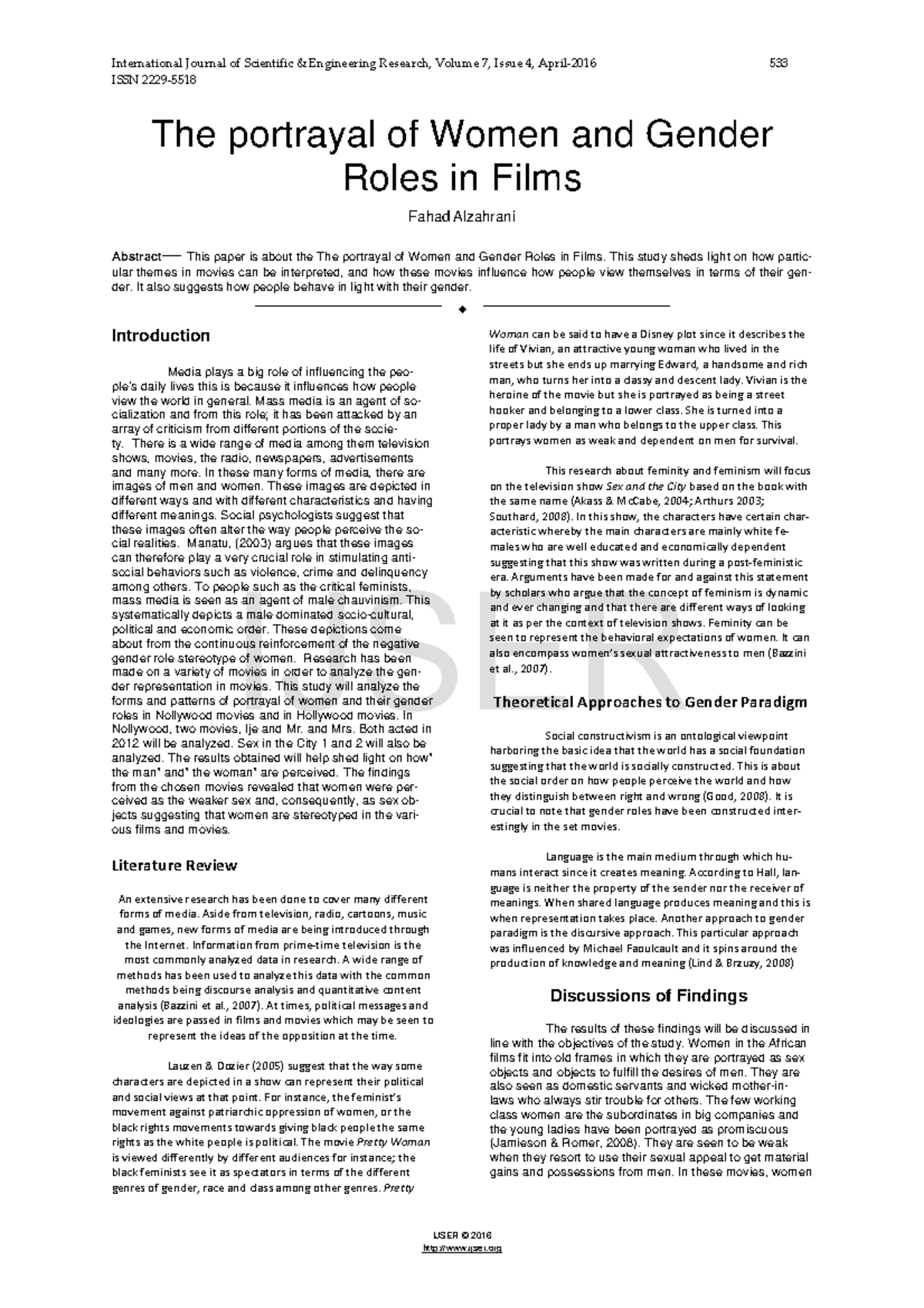 The portrayal of Women and Gender Roles in Films - This study sheds ...