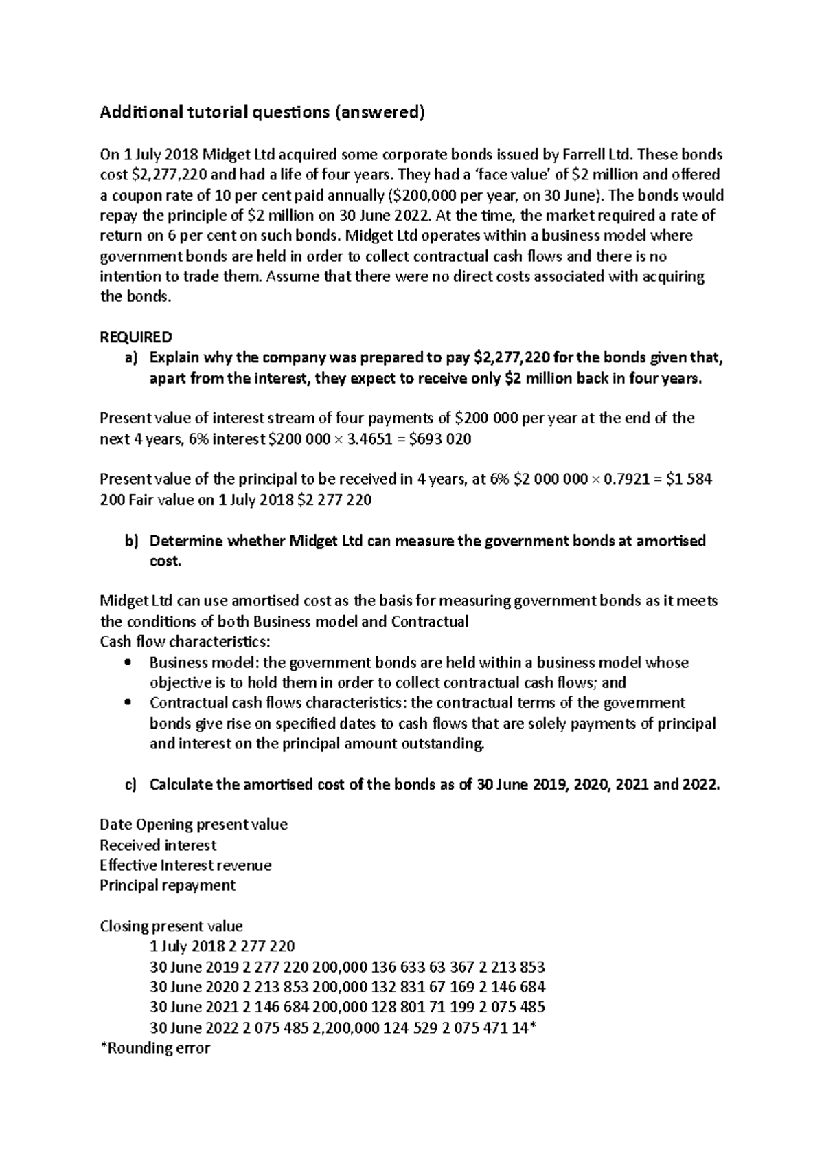 Topic 5 - Additional tutorial questions (answered) - Additional tutorial questions (answered) On ...