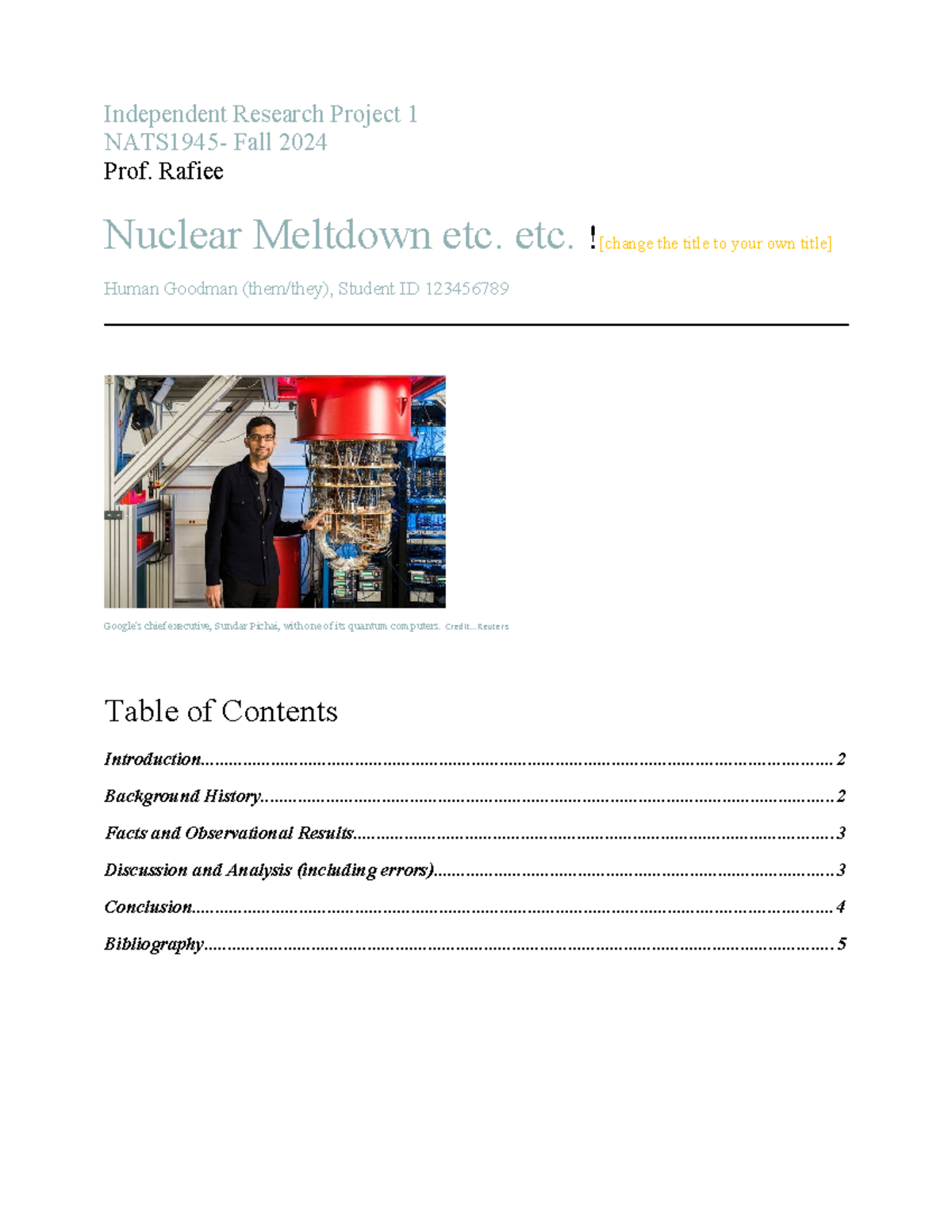 Research Report Template (12) - Independent Research Project 1 NATS1945 ...