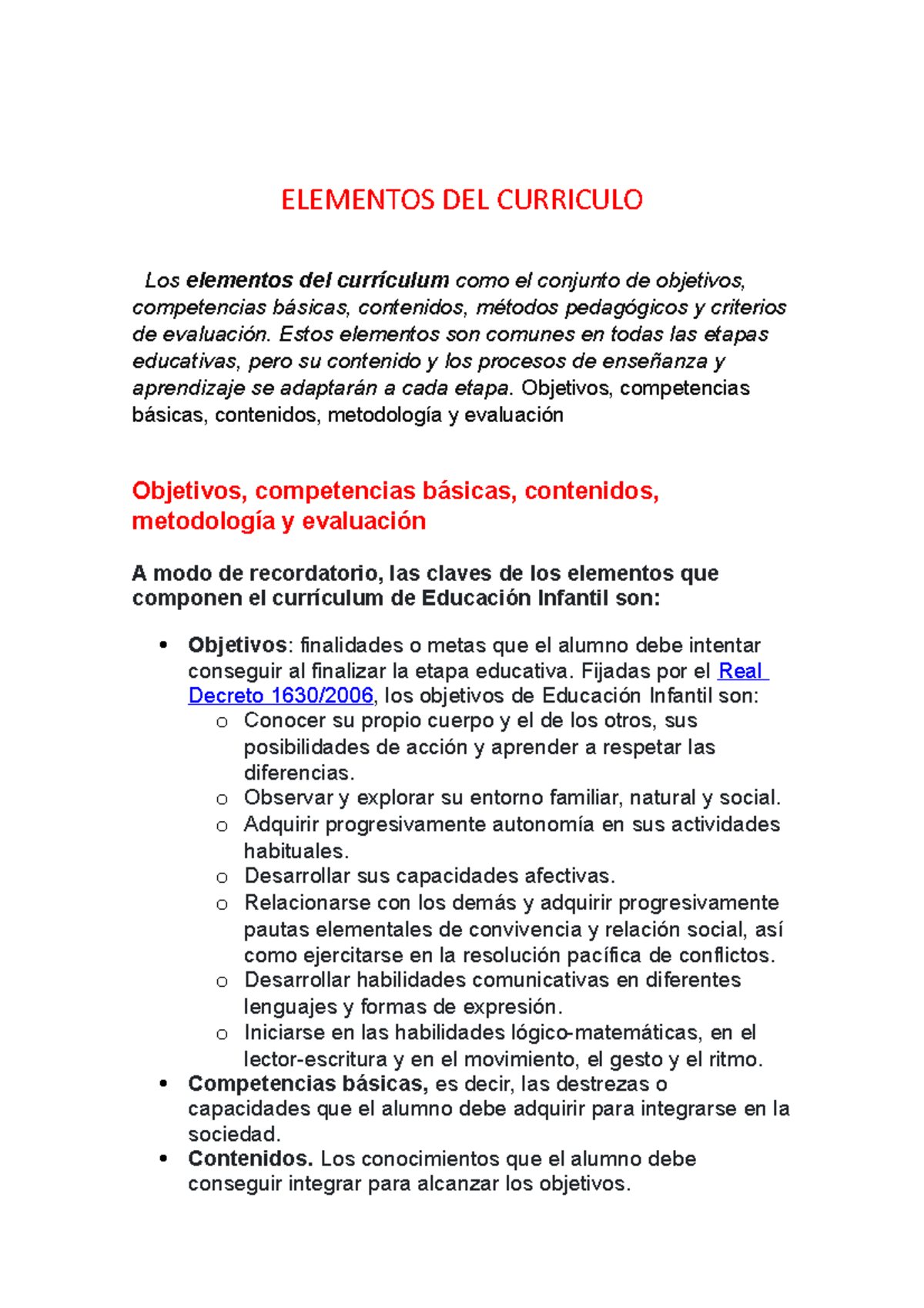 Trabajo 3 Elementos - INFORME TUTORIAL - ELEMENTOS DEL CURRICULO Los ...