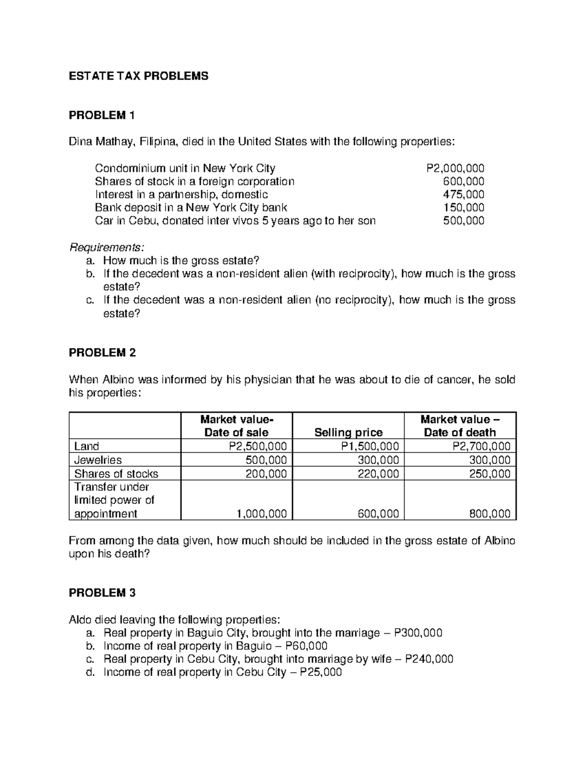 Estate - To Mang Doming, his Filipino friend in New York City, property ...