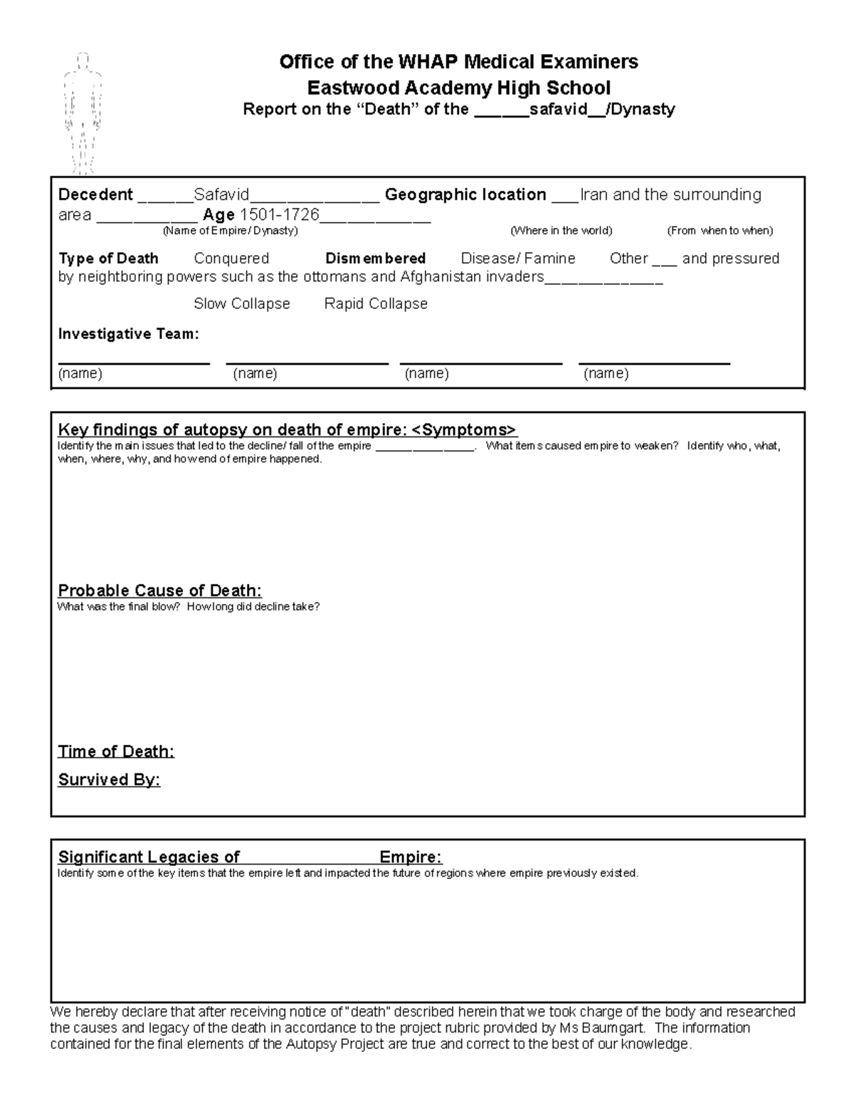 Autopsy Report-Cause of Death - Office of the WHAP Medical Examiners ...