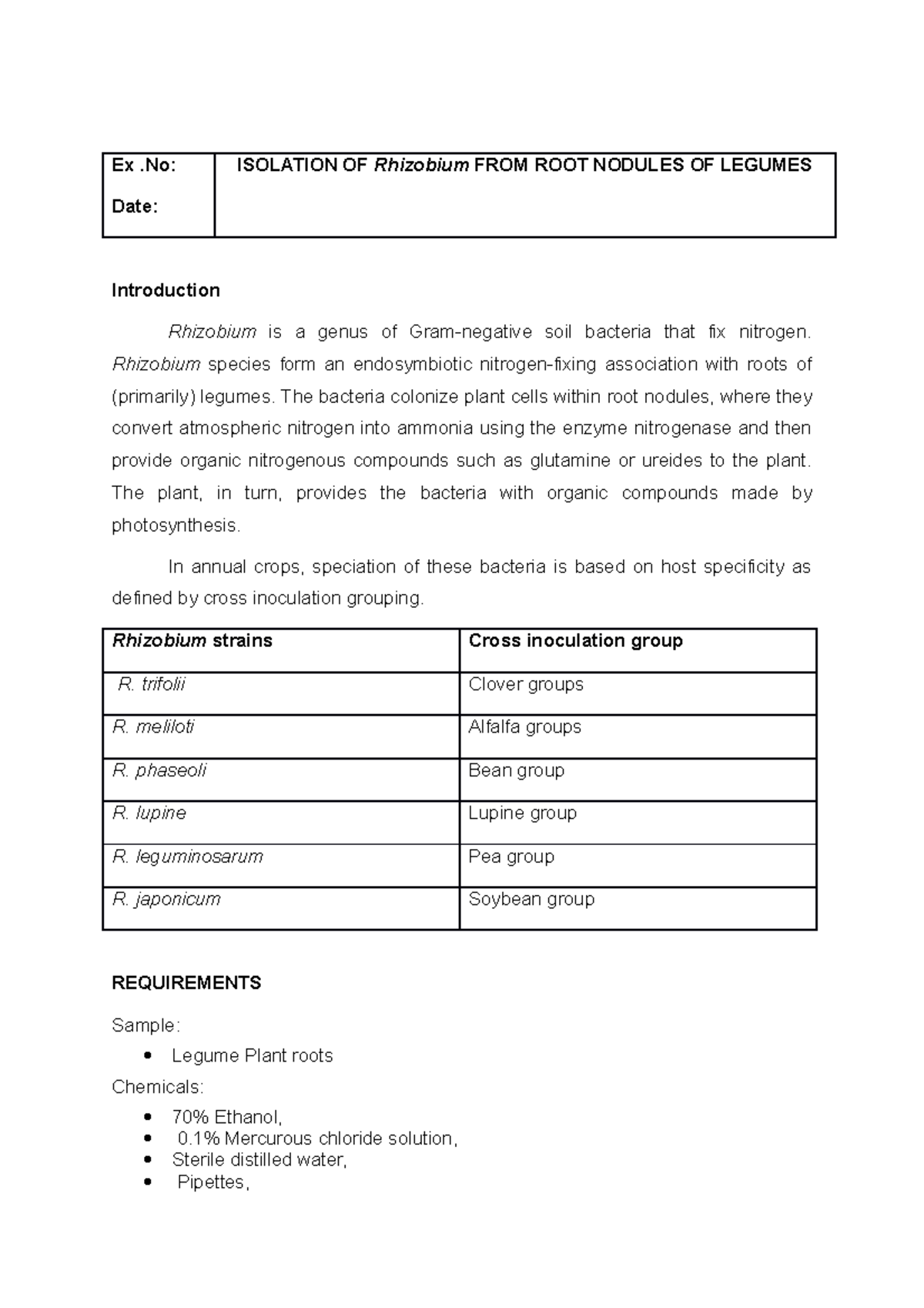 Rhizobium-corrected - Mass production of Rhizobium Biofertilizer - Ex ...