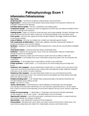 Lecture Notes From Patho Class Nurs 208 Studocu