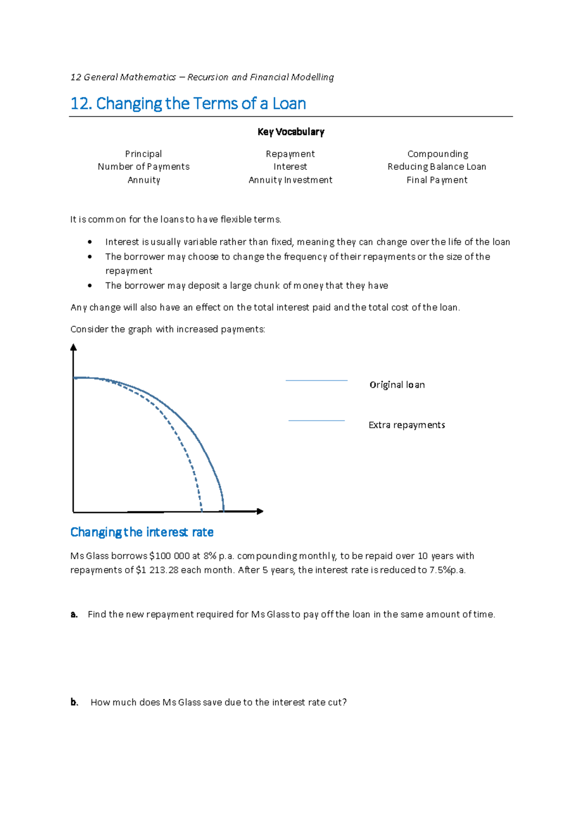 12. 2023 12 GM Changing the terms of the loan - 12 General Mathematics ...