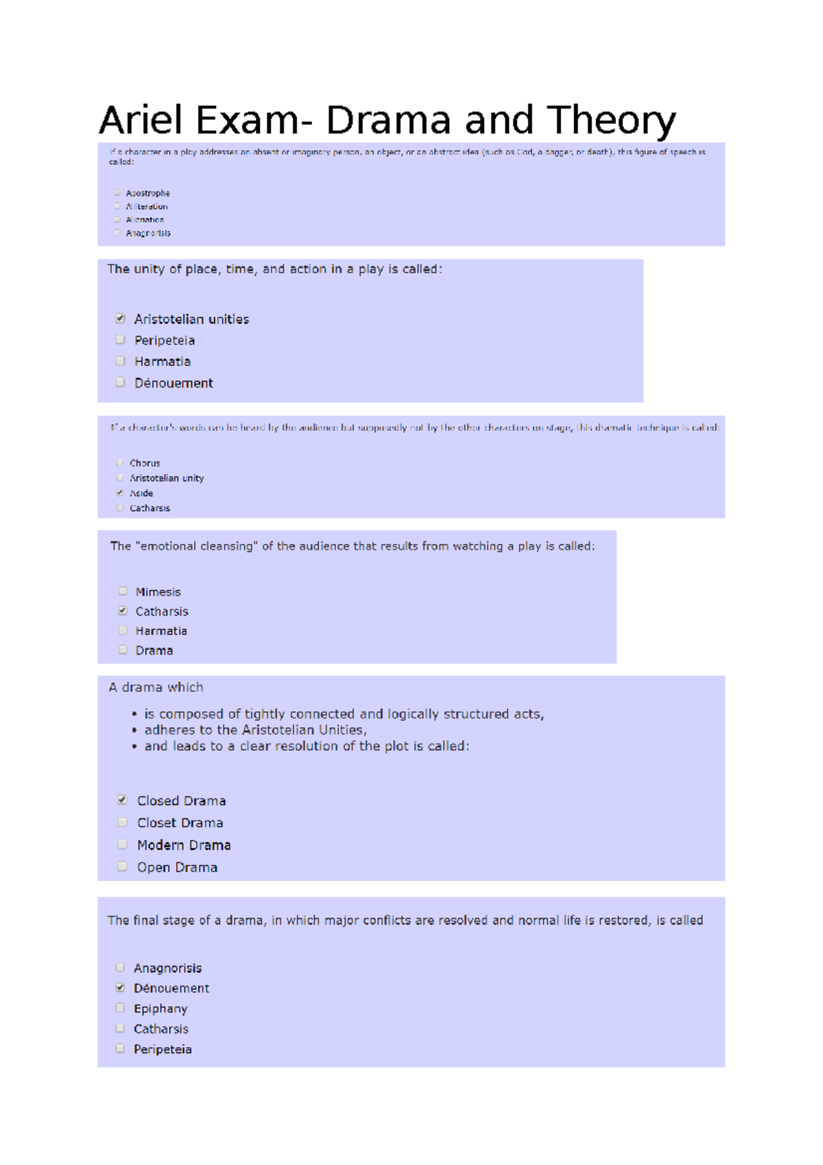 Ariel 2.0 Exam Literary Studies - Introduction to Literary Studies ...