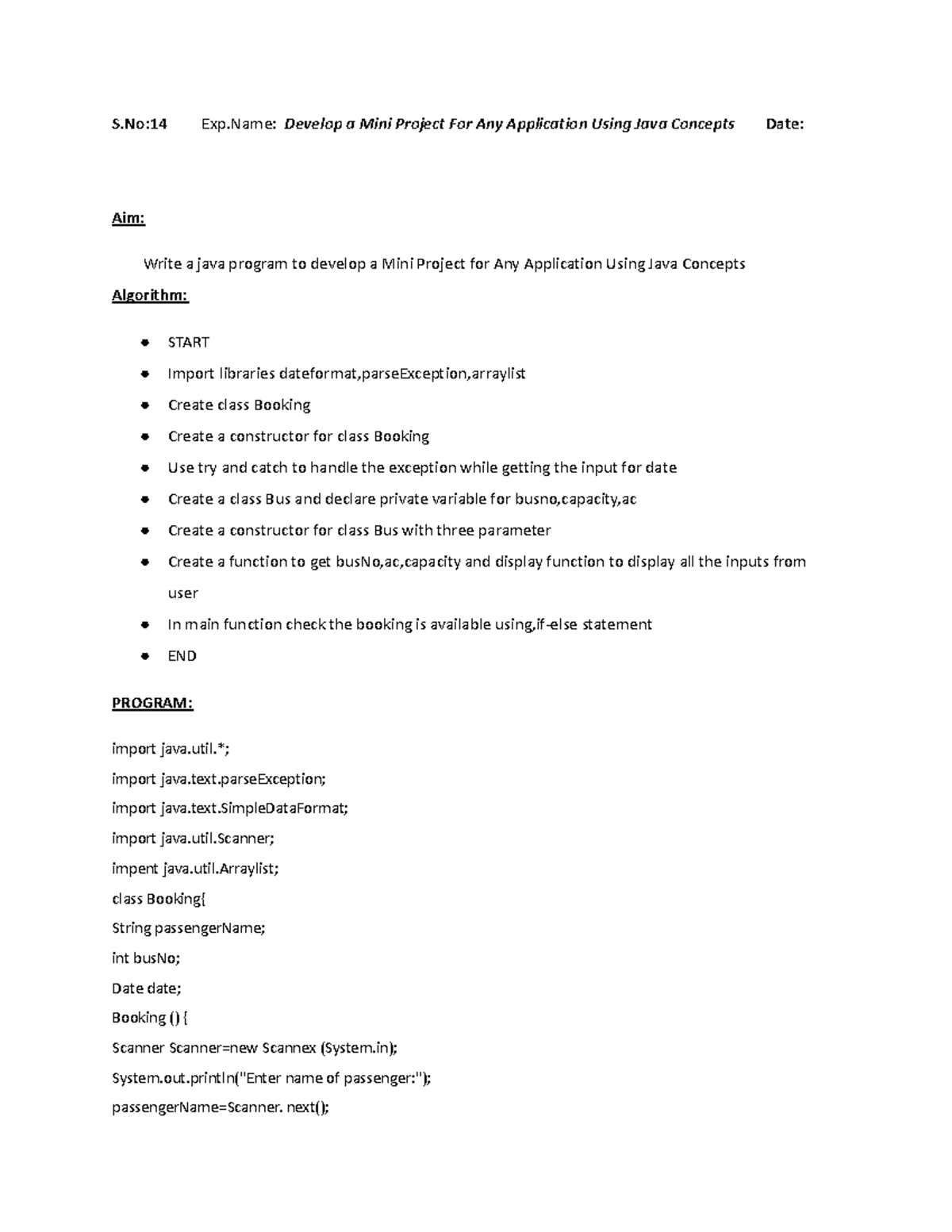 OOPS 14 - dfdfg fgdg - S:14 Exp: Develop a Mini Project For Any ...