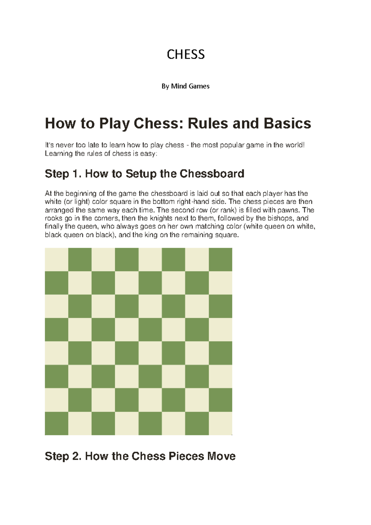 Chess Rules - q2awrestdro;ims0zt94v9wn98 - CHESS By Mind Games How to ...