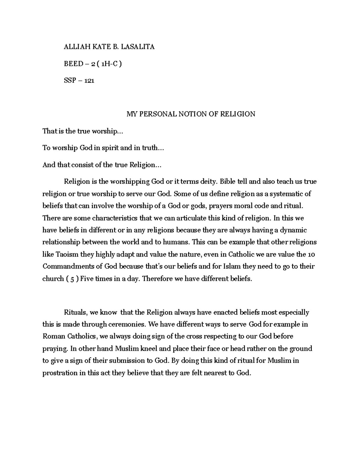 Georgia FONT Alliah Lasalita - ALLIAH KATE B. LASALITA BEED – 2 ( 1H-C ...