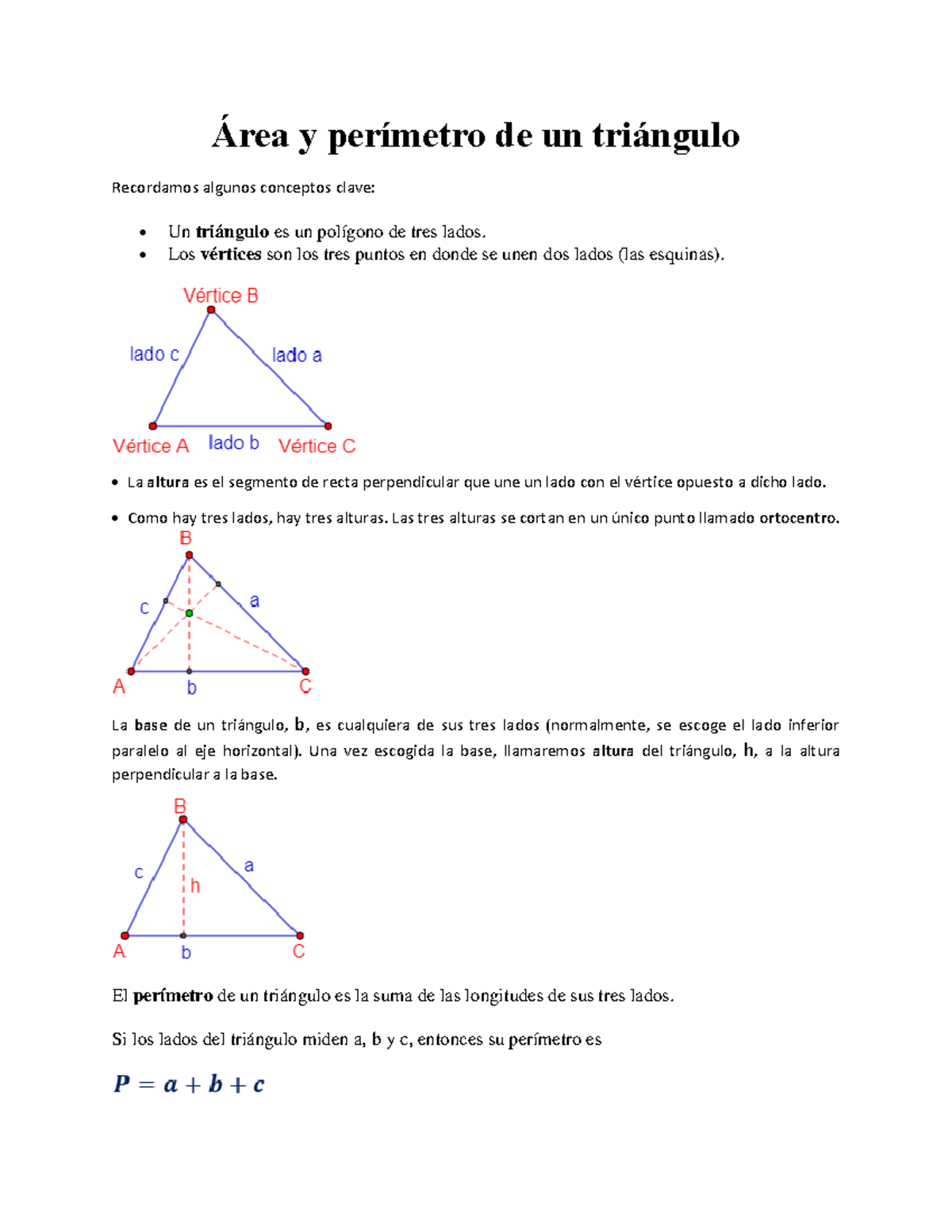 Área y perímetro de un triángulo 2Q - Área y perímetro de un triángulo ...