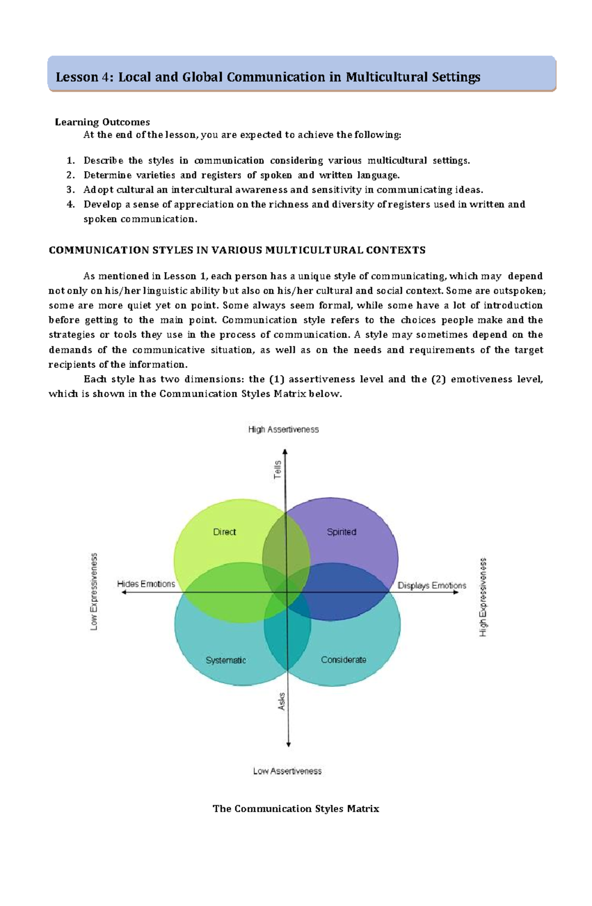 Lesson-4 - Enjoy - Lesson 4 : Local and Global Communication in ...