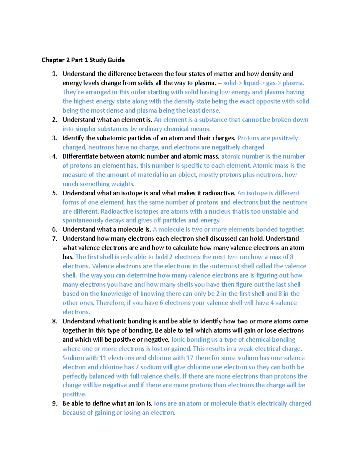 Chapter 2 Part 1 Study Guide - Chapter 2 Part 1 Study Guide Understand ...